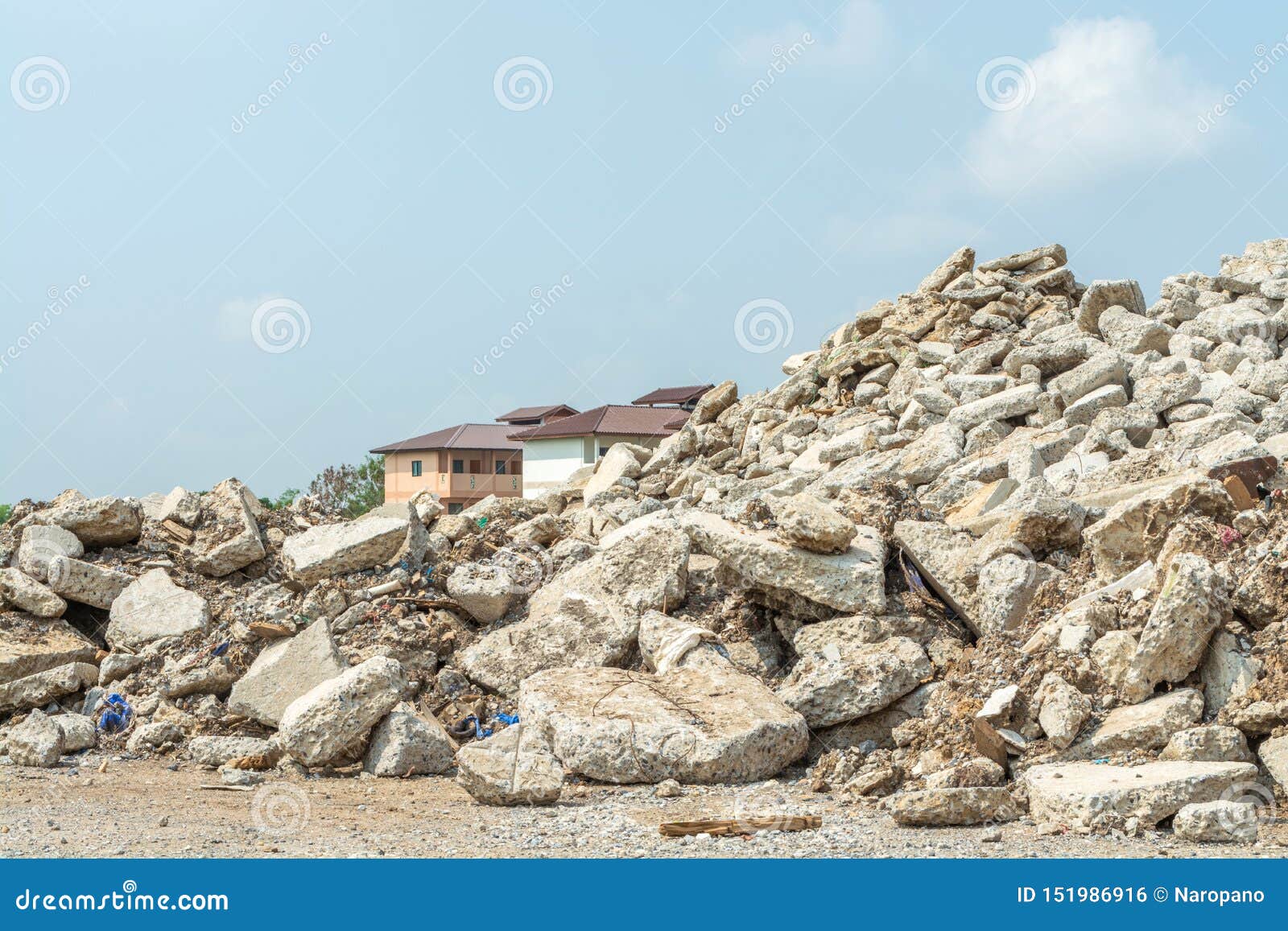 Ruined Rubble Isolated On White Background Have Clipping Path Stock ...