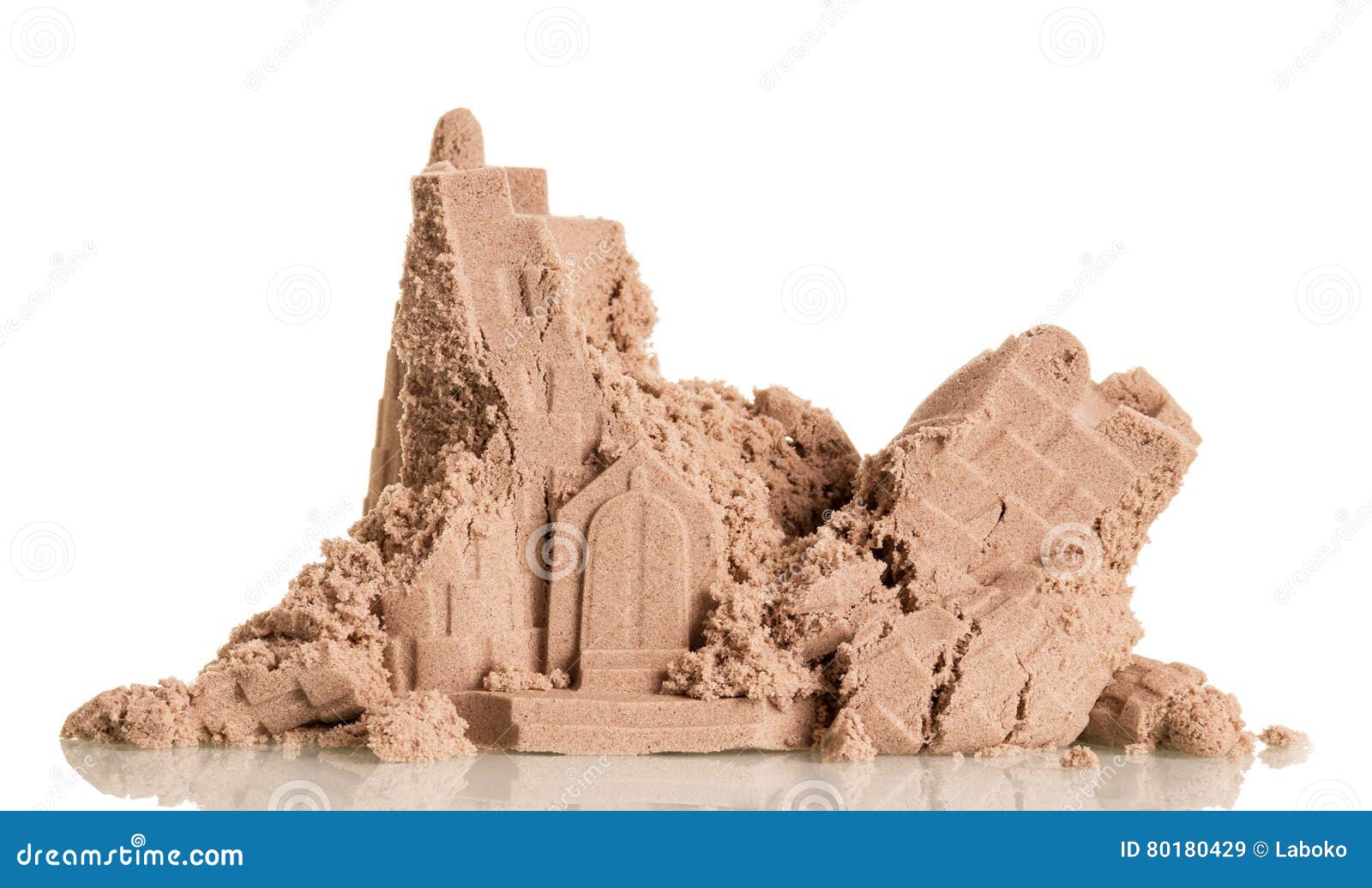 Ruined Sand Tower Close-up Isolated on White Background. Stock Image ...