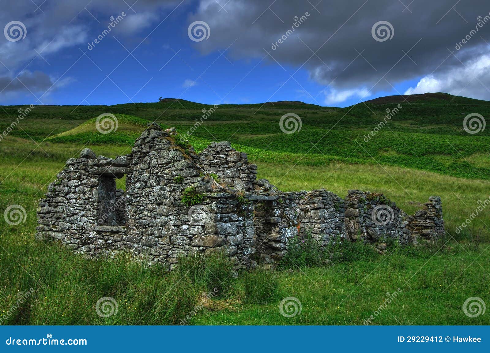 Ruined Scottish House on Highland Plains Stock Photo - Image of color ...