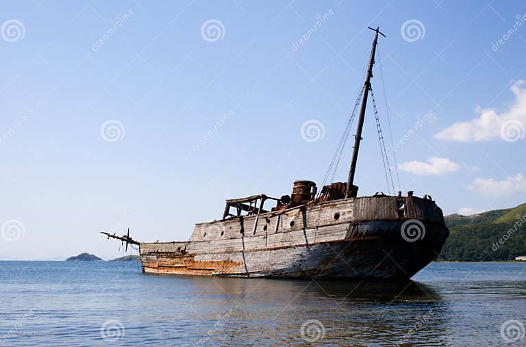 Ruined ship stock photo. Image of dirty, obsolete, coastline - 5001772