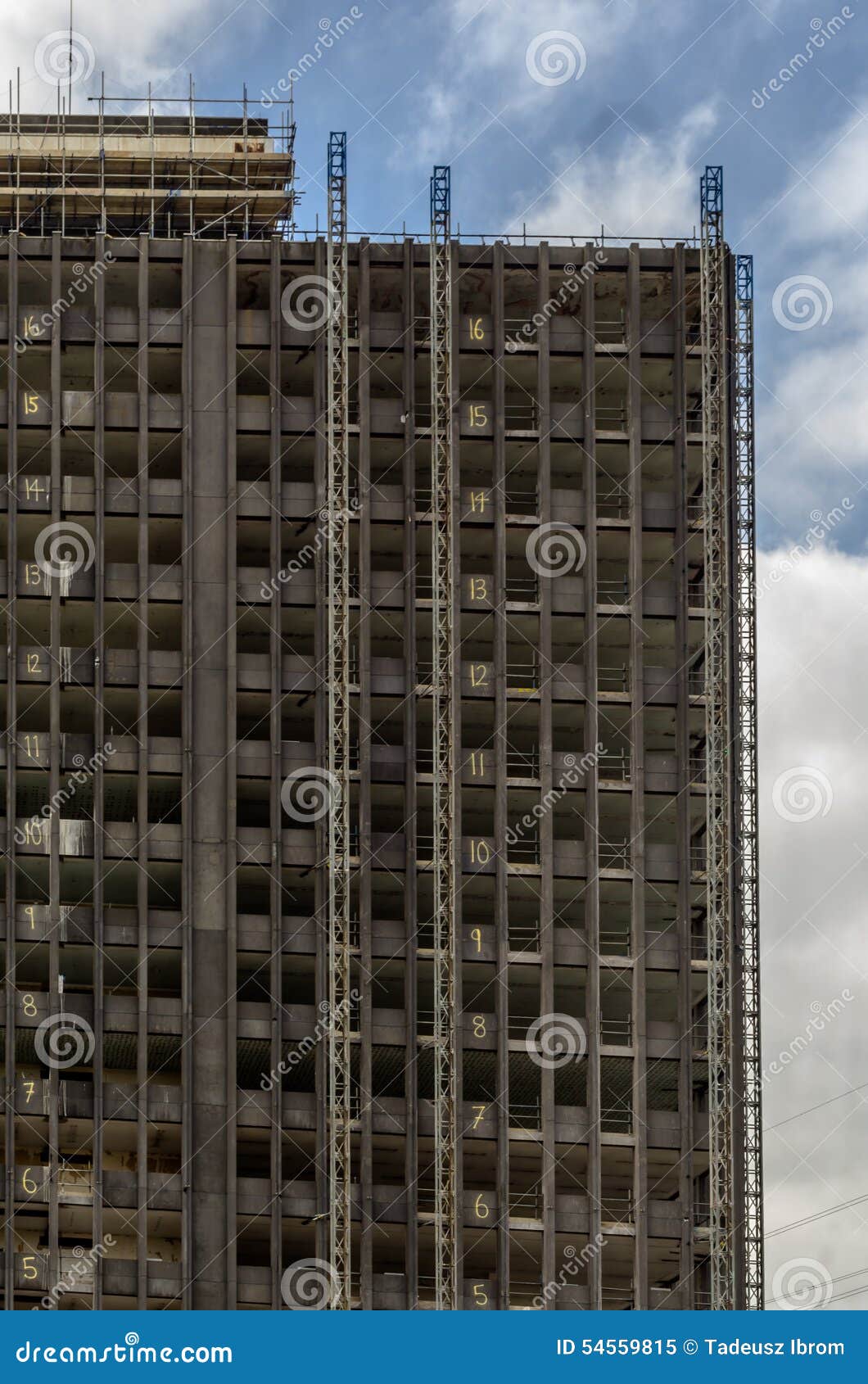 Ruined skyscraper stock image. Image of building, architecture - 54559815