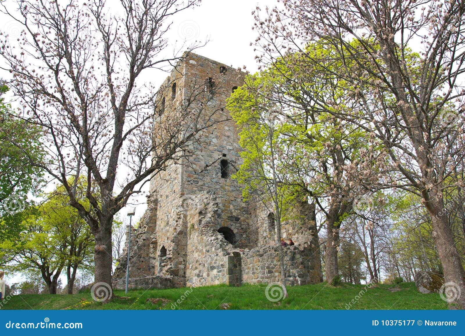 Old Ruined Stone House In The Village. Red Brick House Built In The ...