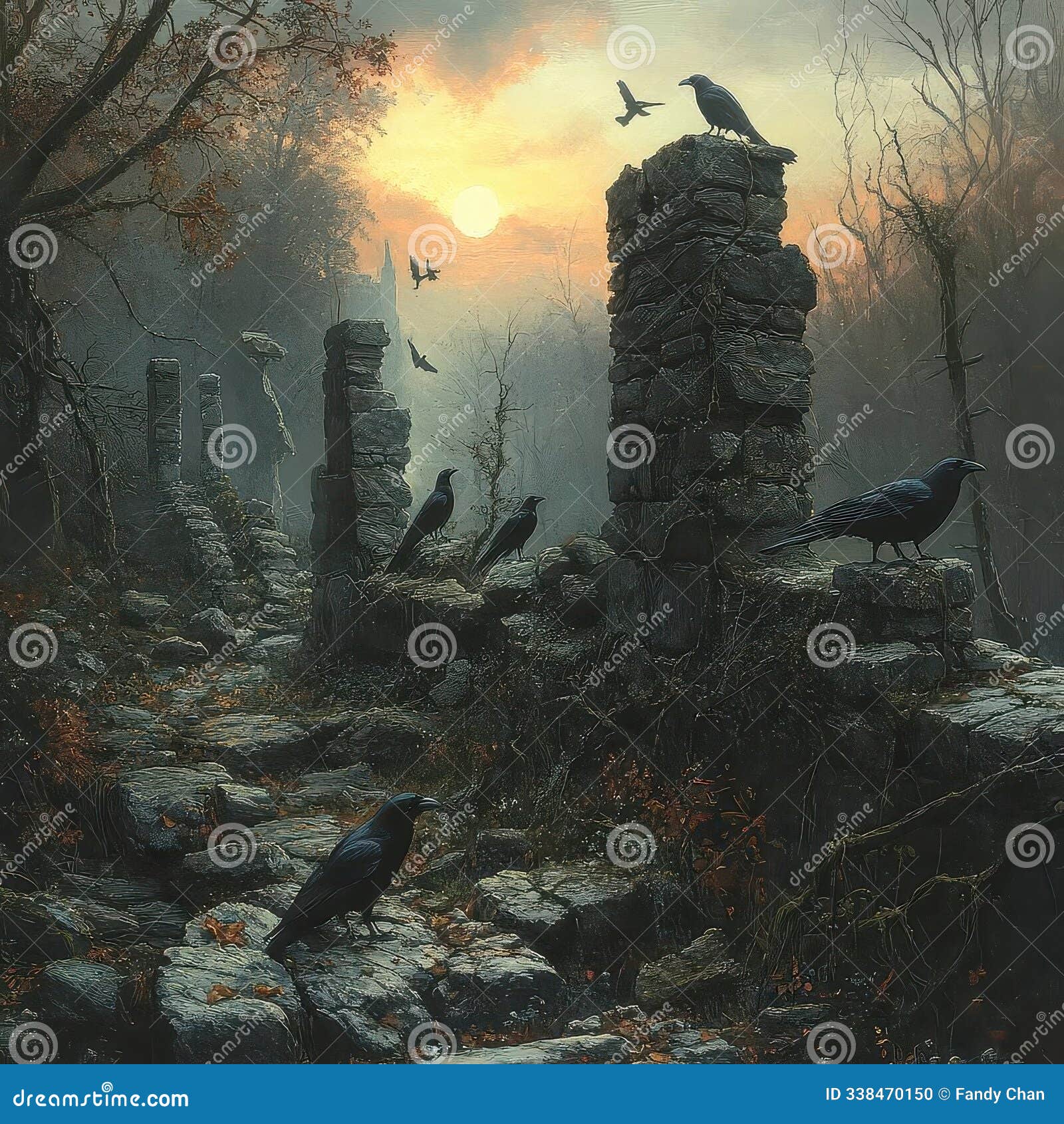 Crows In A Ruined School Building Royalty-Free Stock Image ...