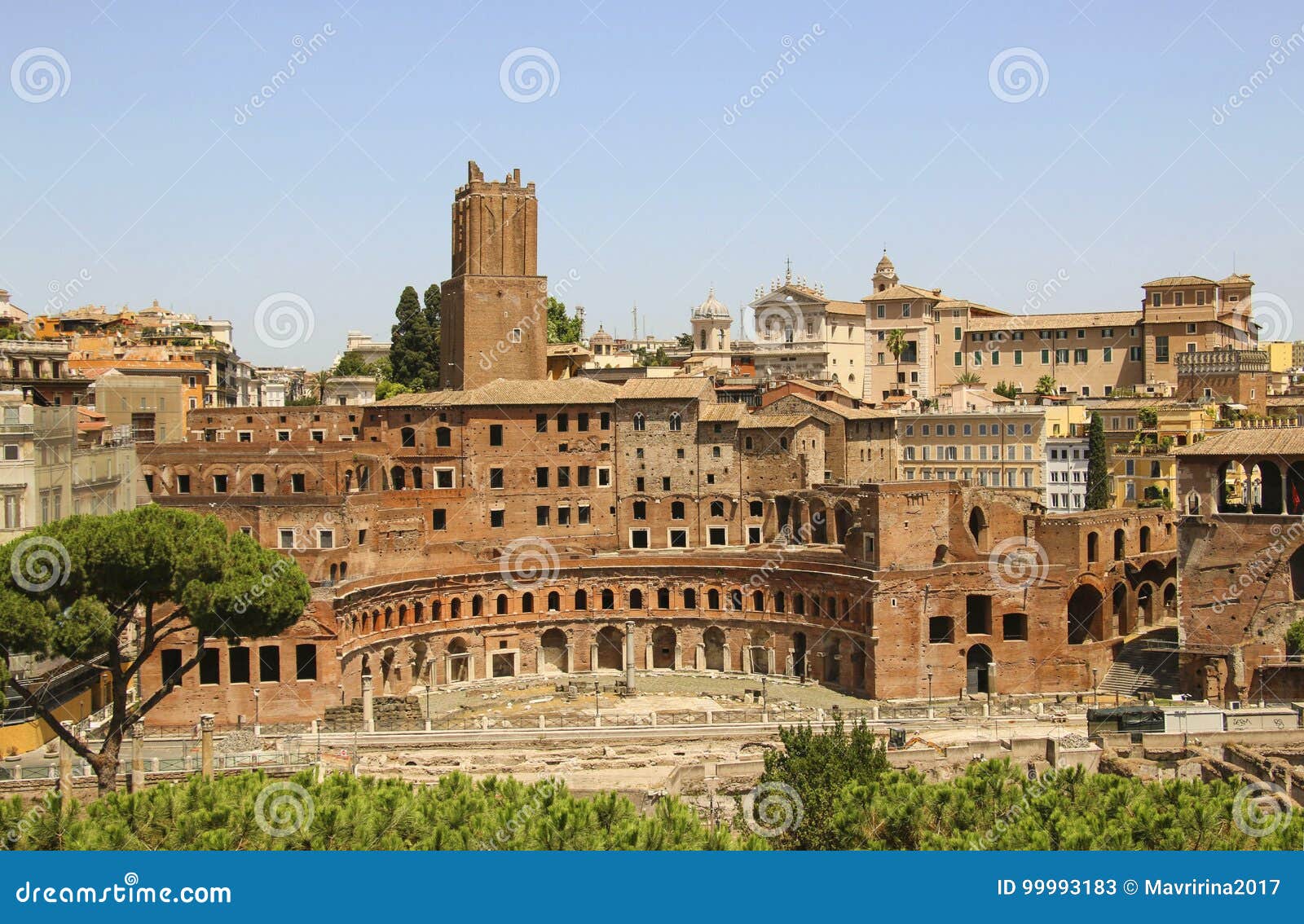 Ruinen Von Trajan-` S Forum in Rom, Italien Stockbild - Bild von ...