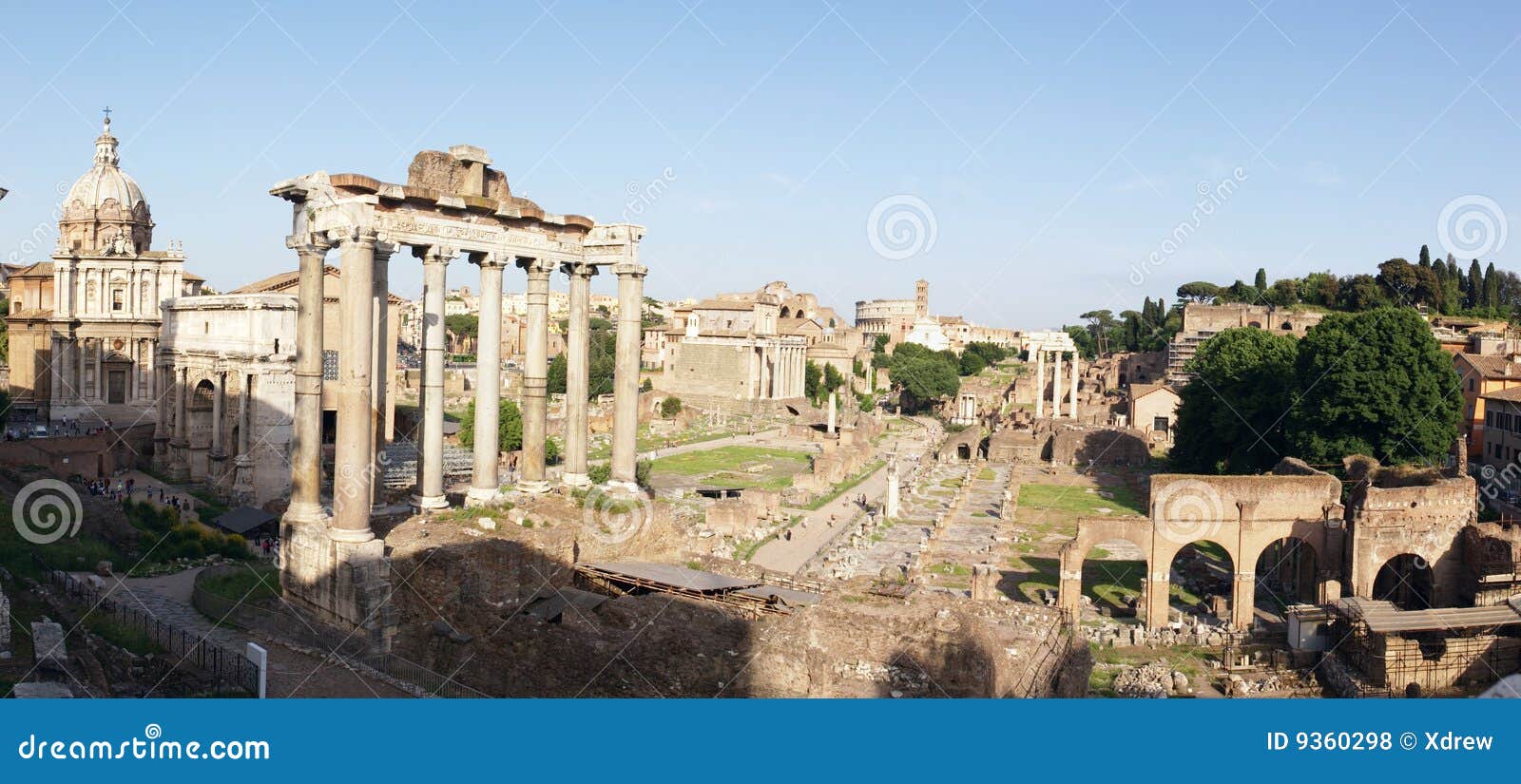 Ruines de Rome de panorama photo stock. Image du empire - 9360298