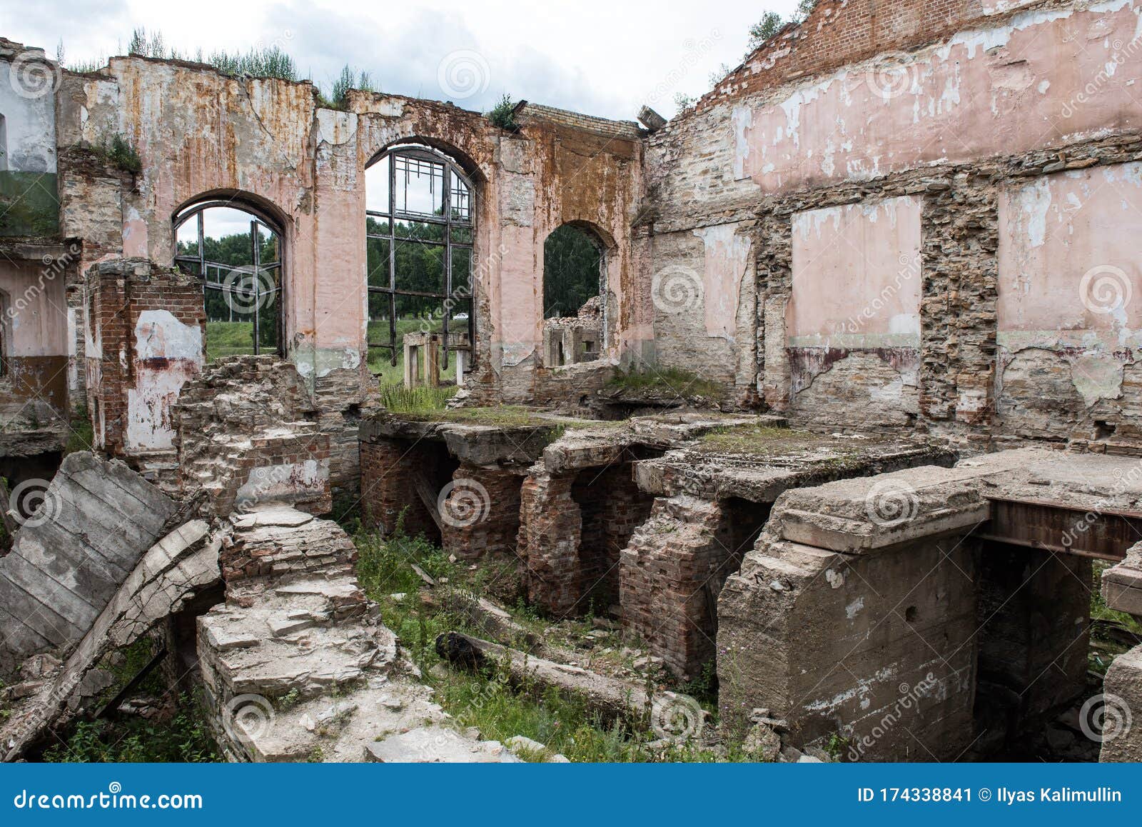 Ruins of Abandoned Factory Building Stock Image - Image of ruins ...