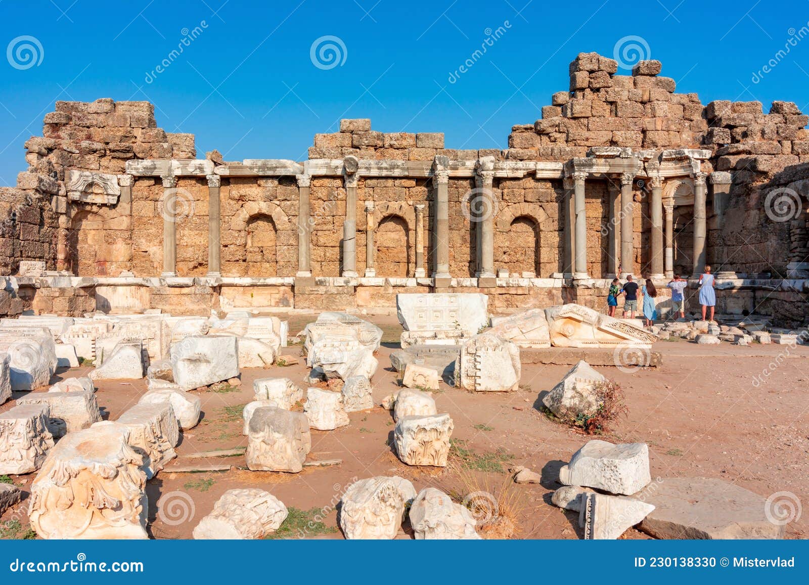 Ruins of Agora Central Market Square in Side, Turkey Editorial Image ...
