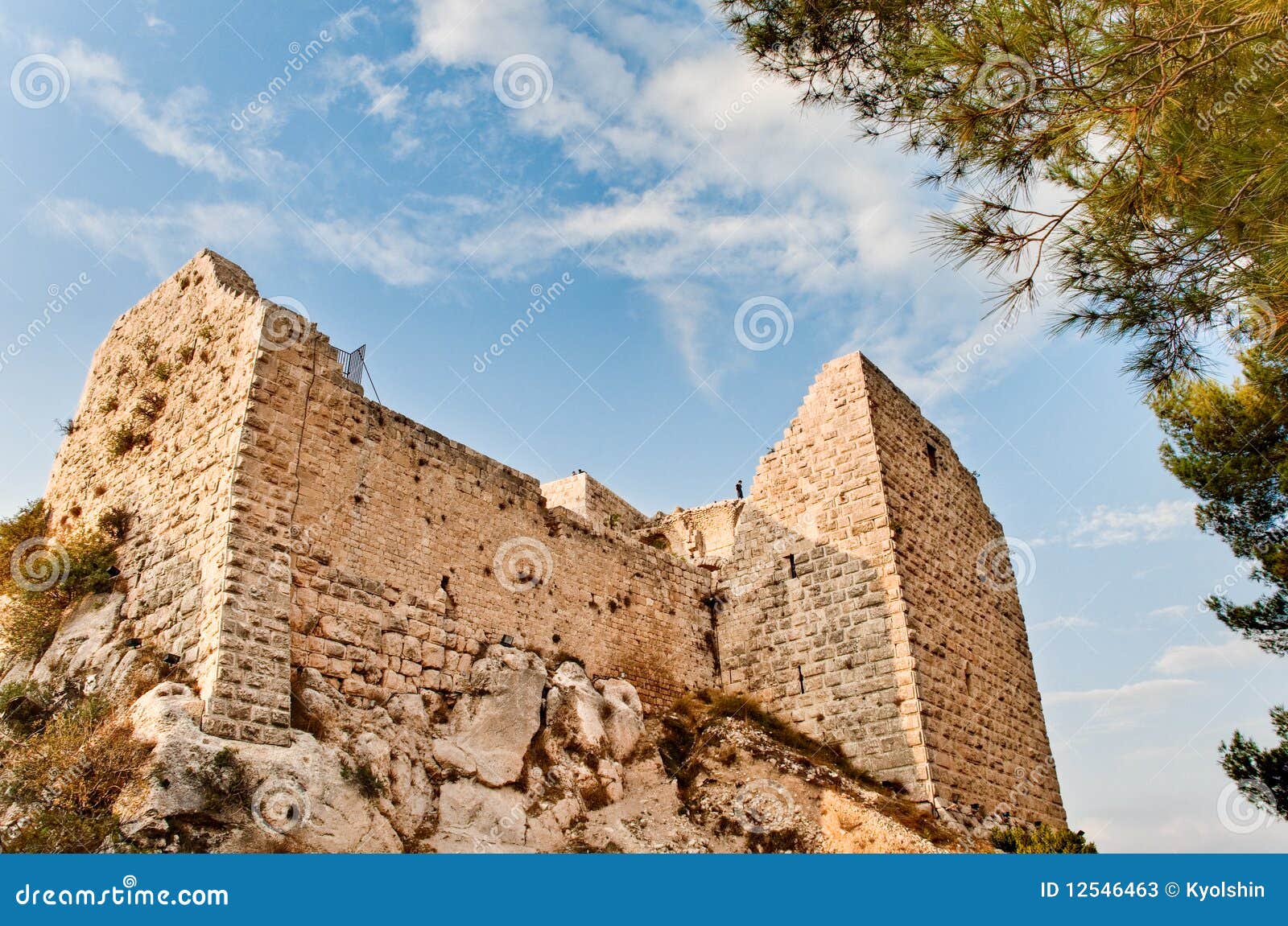 Ruins of Ajlun castle stock image. Image of stone, jordan - 12546463