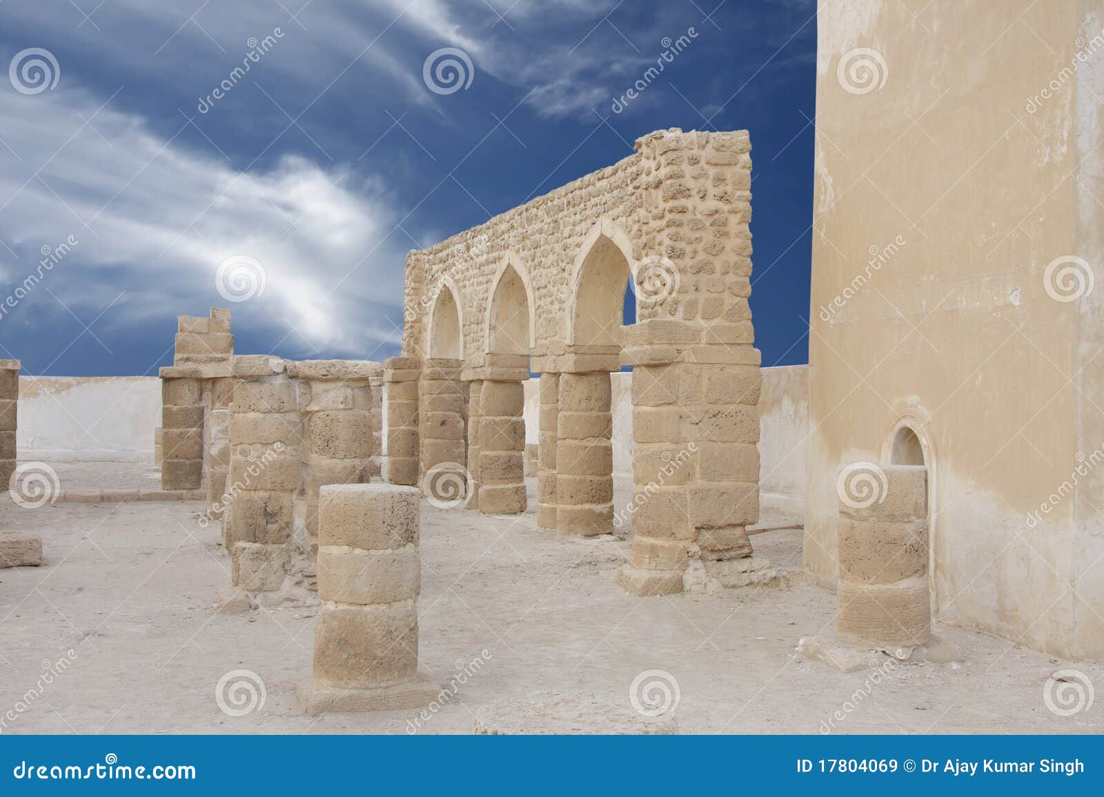 Ruins of Al Khamis Mosque, Bahrain Stock Image - Image of oldest ...