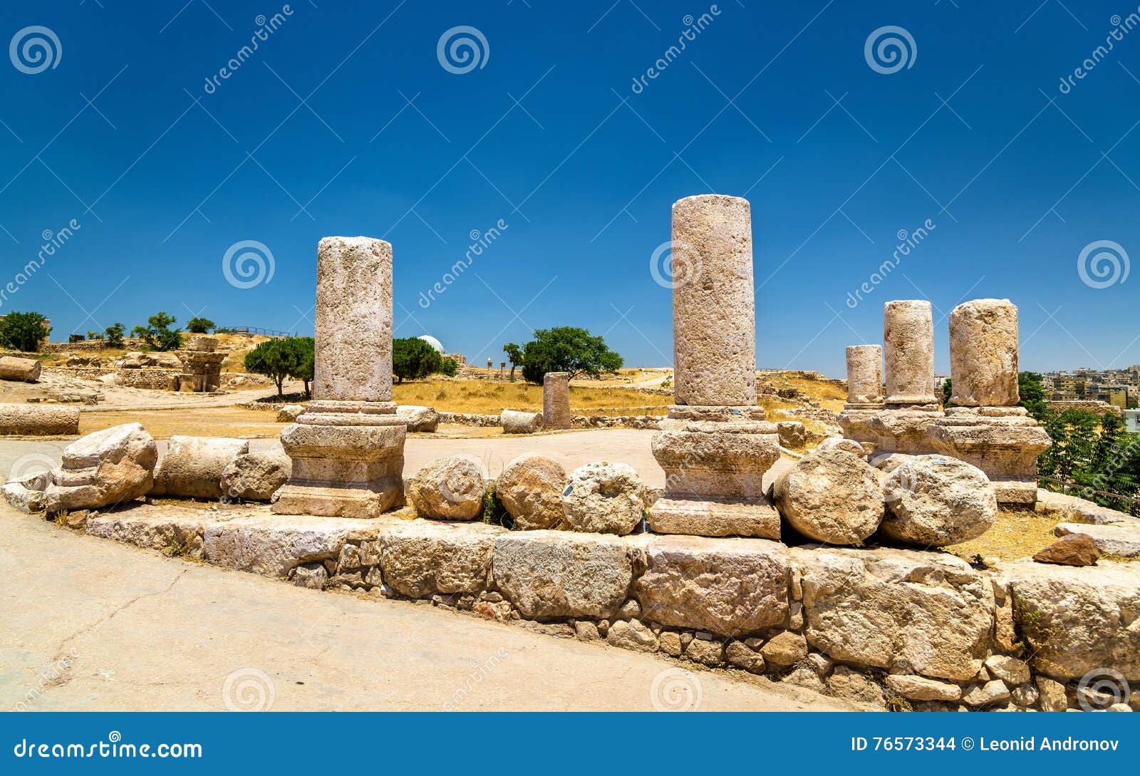 Ruins of the Amman Citadel stock photo. Image of column - 76573344