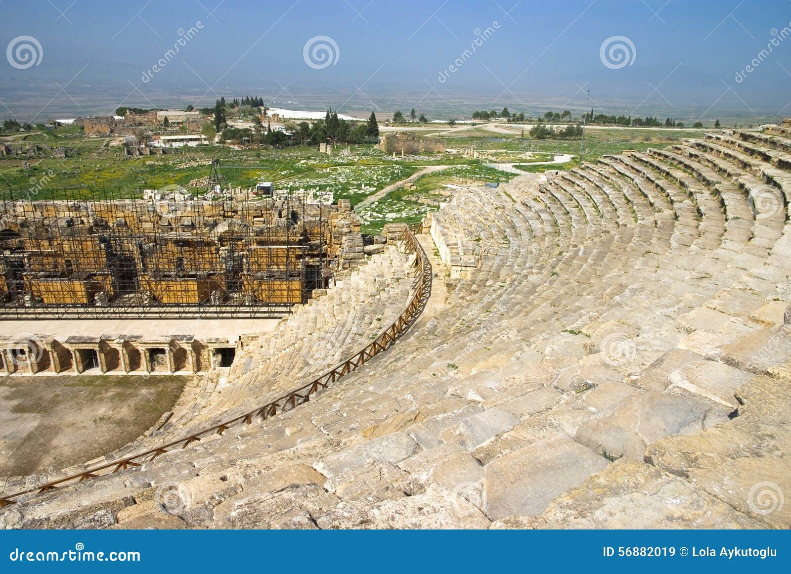 Ruins of Amphitheater in Hierapolis,Turkey. Stock Image - Image of ...