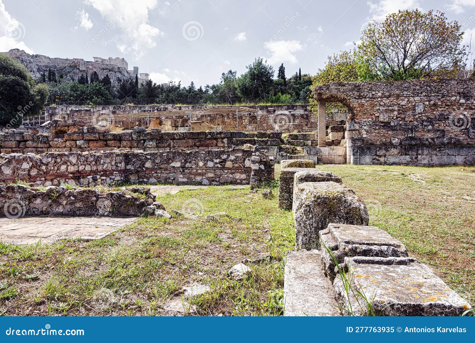 Ruins at the Ancient Agora of Classical Athens, Greece Stock Image ...