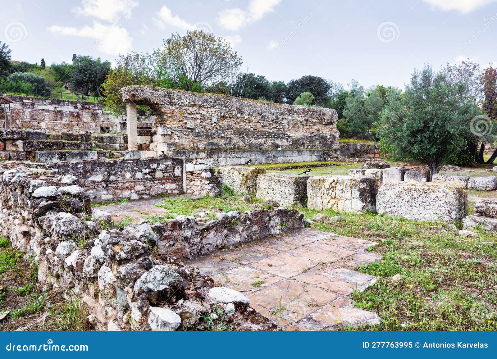 Ruins at the Ancient Agora of Classical Athens, Greece Stock Image ...