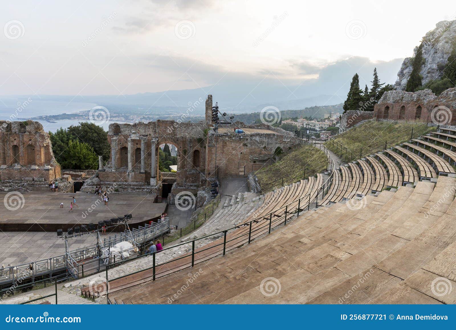 Ruins of an Ancient Amphitheater on the Seashore. Beautiful Landscape ...