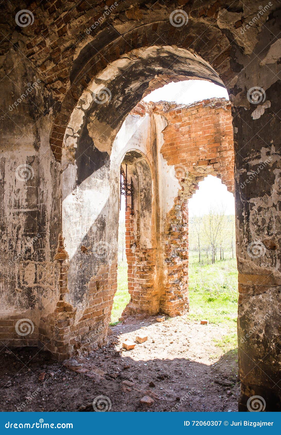 Ruins of Ancient Brick Church Stock Image - Image of object, exterior ...
