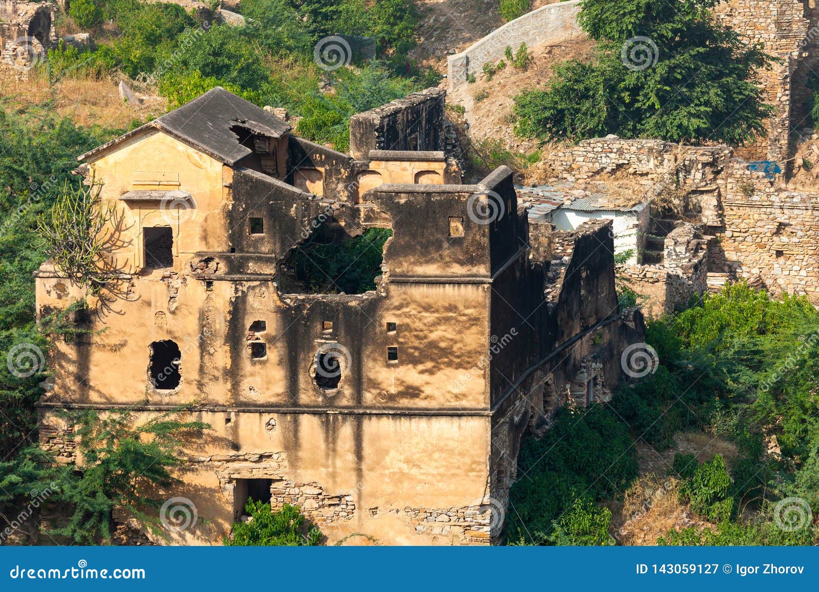 Ruins of Ancient Buildings in Jaipur Stock Image - Image of outdoor ...