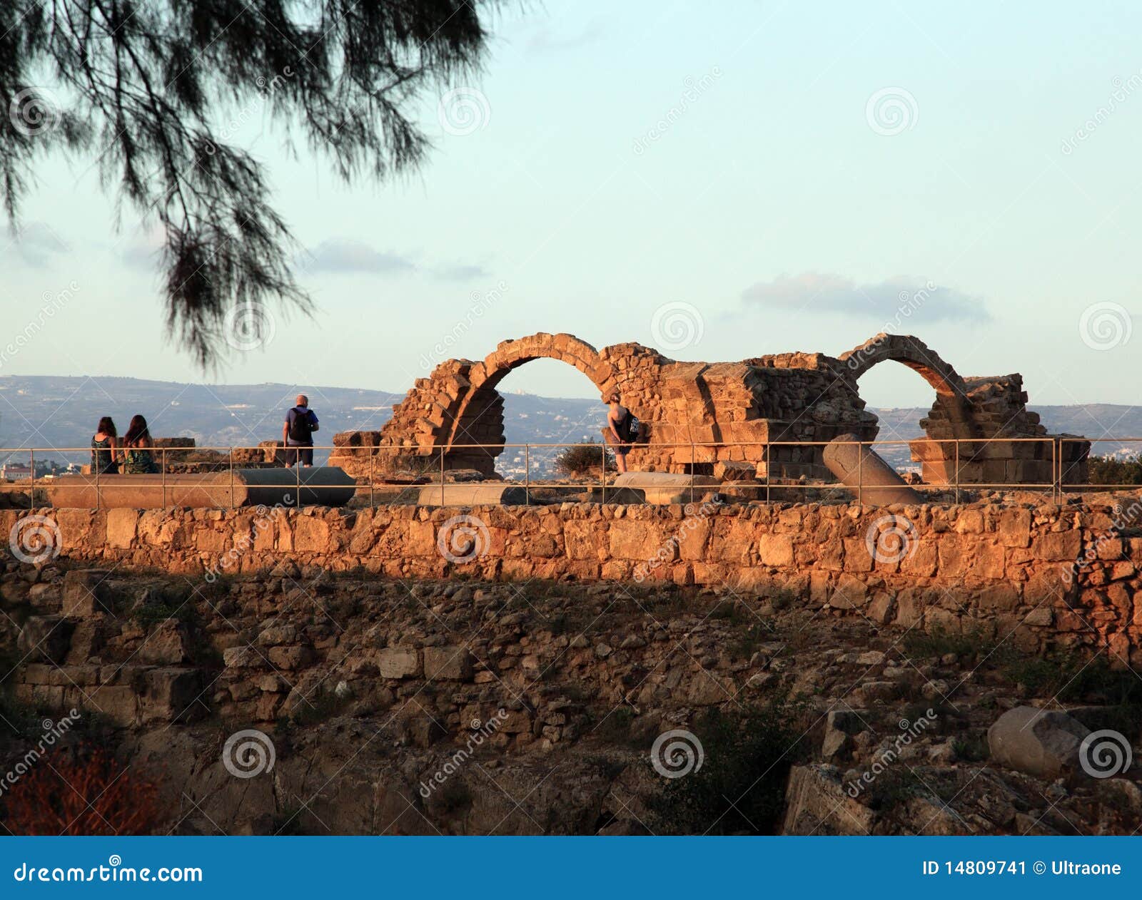 Ruins of Ancient Buildings at Paphos, Cyprus. Stock Image - Image of ...