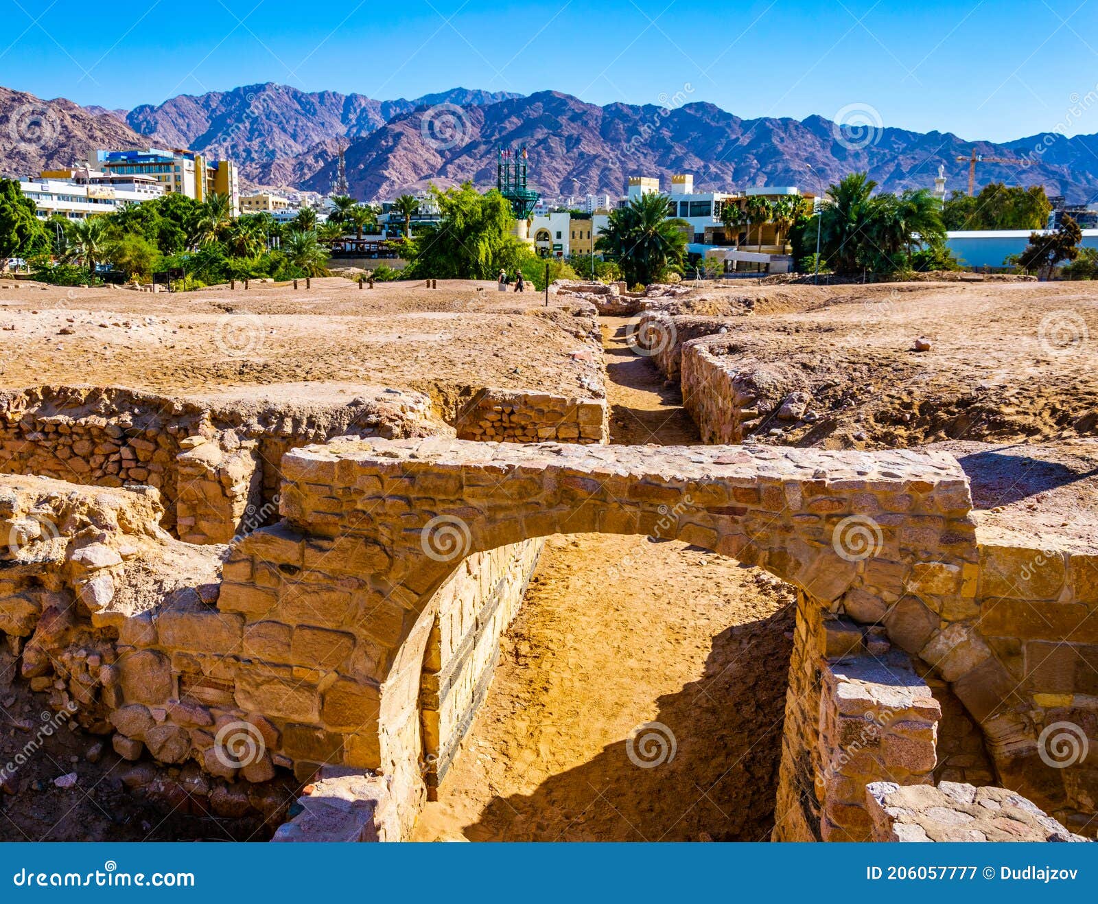 Ruins of Ancient City Ayla in Aqaba, Jordan Stock Image - Image of ...