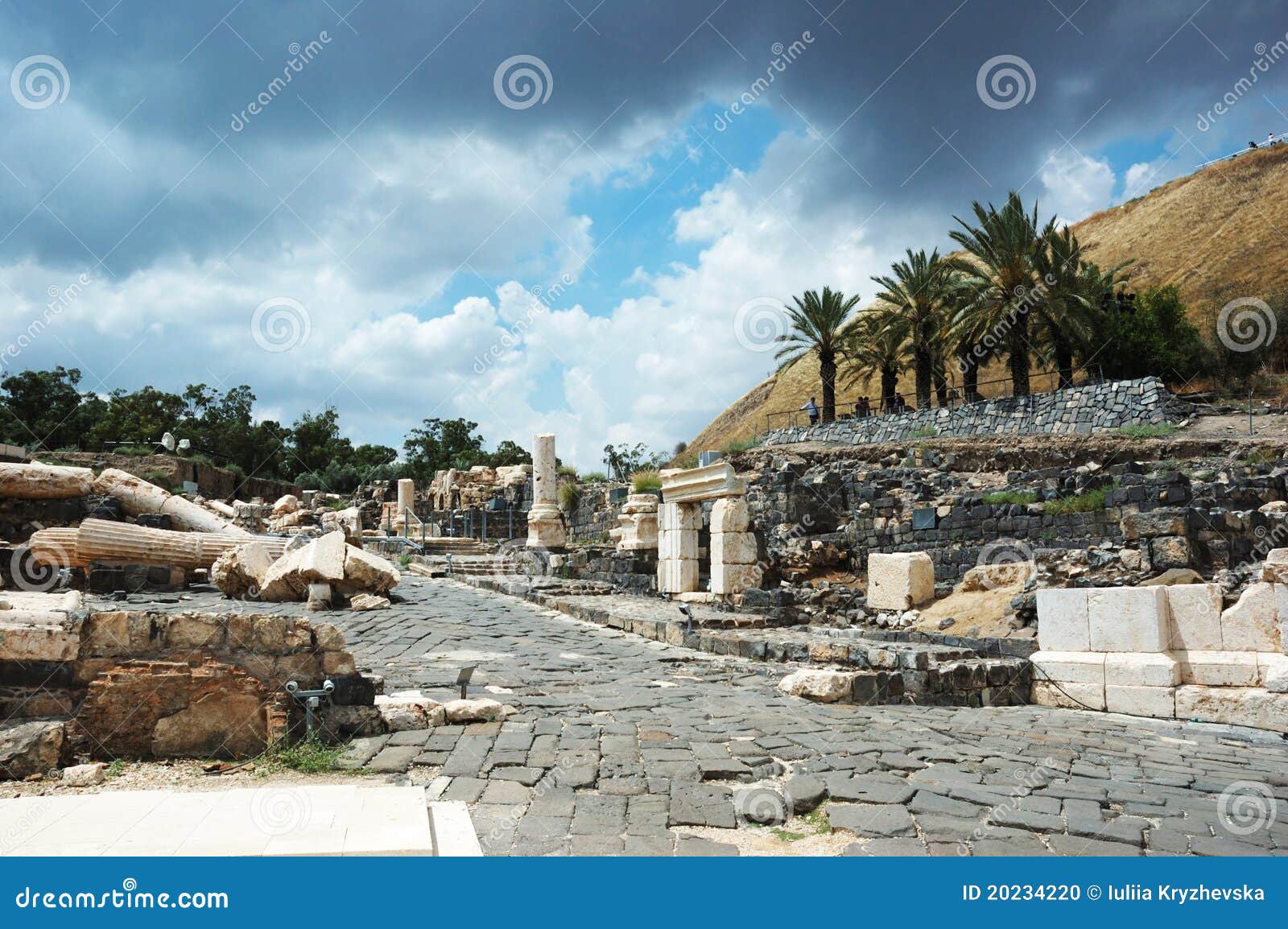 Israel, Old Ancient Roman Aqueduct In Ceasarea Royalty-Free Stock ...