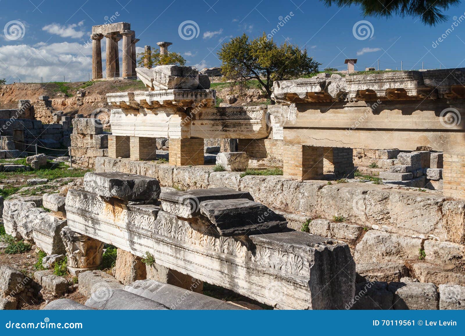 Ruins of the Ancient City of Corinth Stock Image - Image of ruins ...