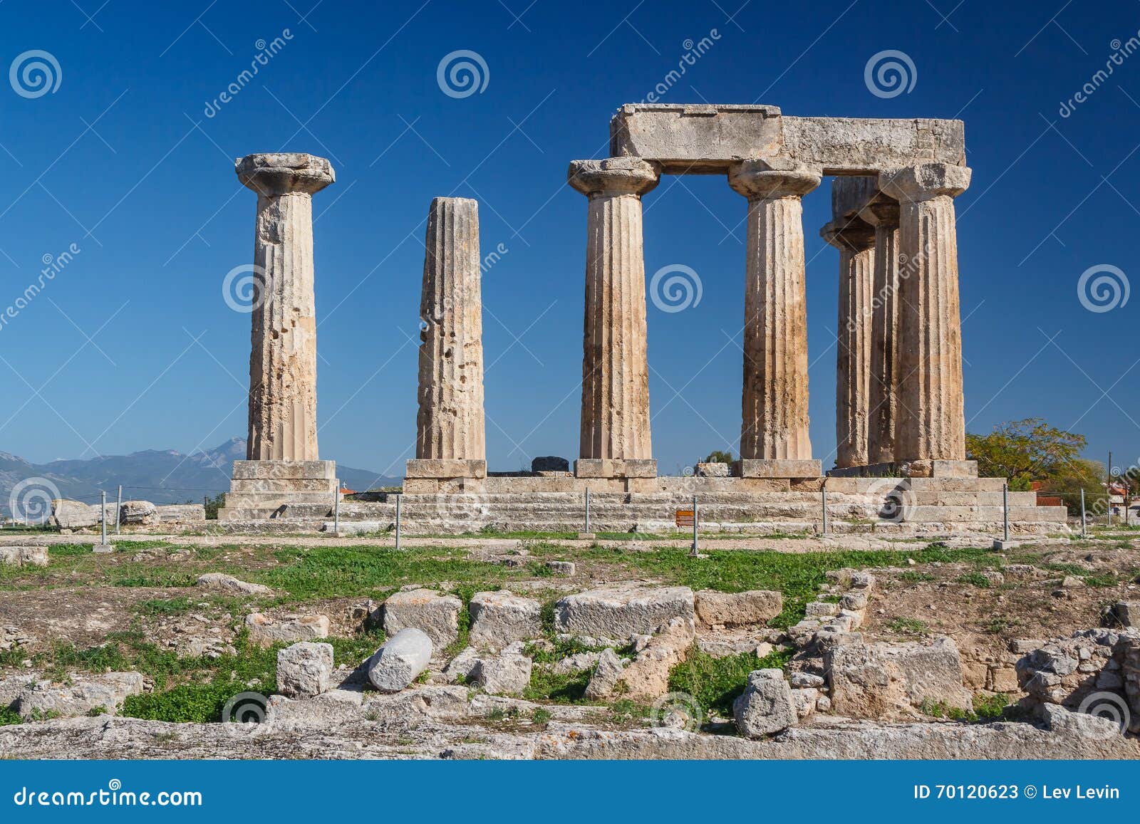 Ruins of the Ancient City of Corinth Stock Image - Image of background ...