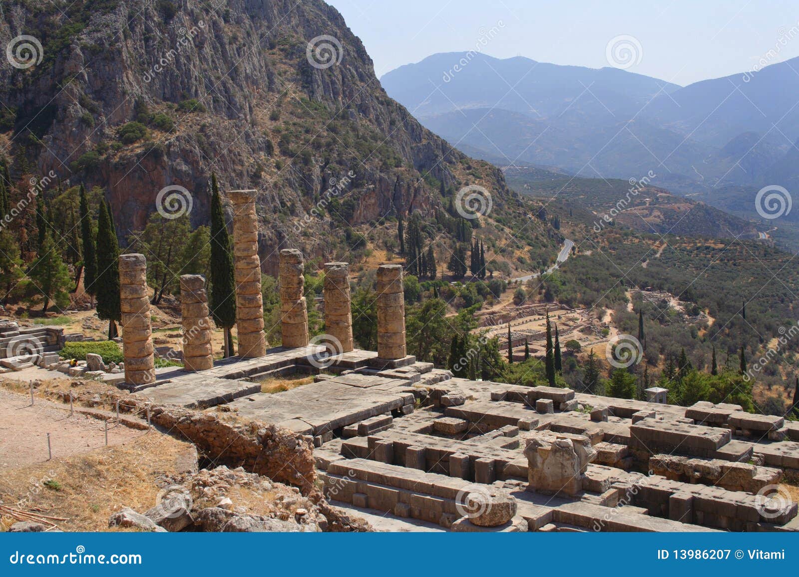 Ruins of Ancient City Delphi, Greece Stock Image - Image of archeology ...