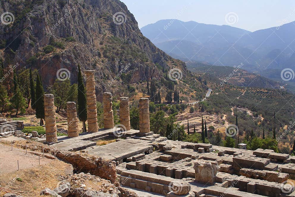 Ruins of Ancient City Delphi, Greece Stock Image - Image of archeology ...