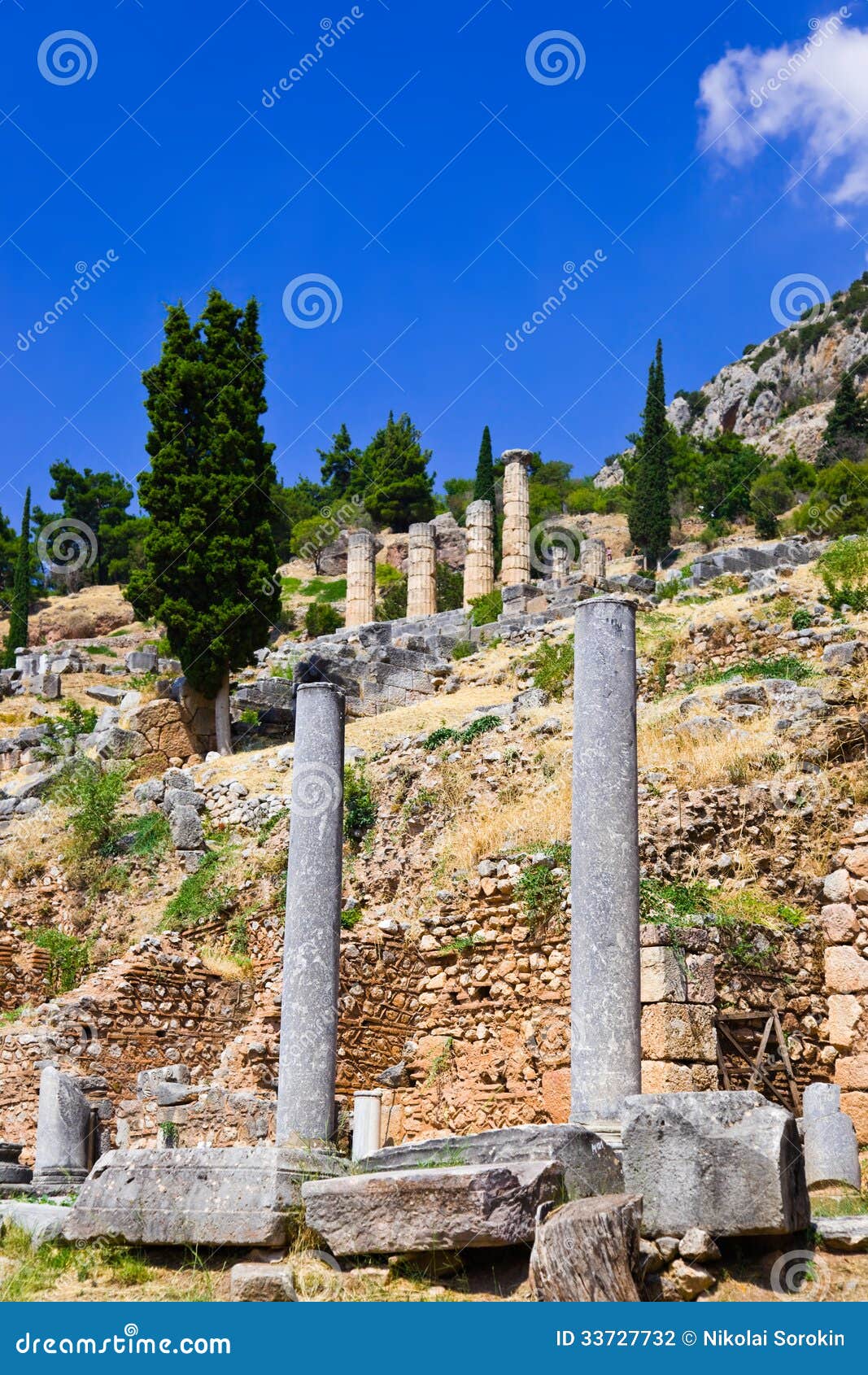 Ruins of the Ancient City Delphi, Greece Stock Photo - Image of ...
