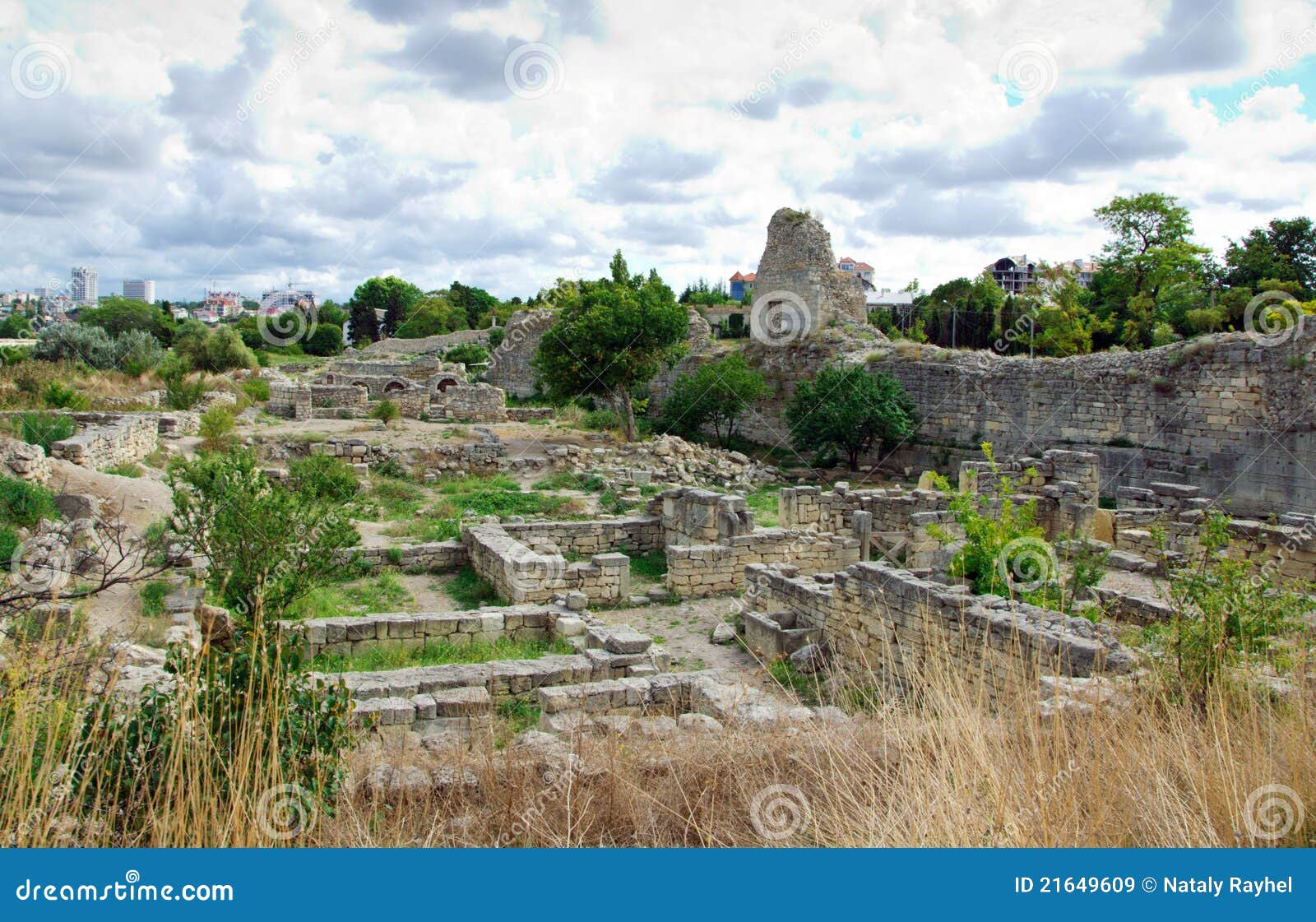 Ruins of Ancient City Khersones Stock Image - Image of memorial ...