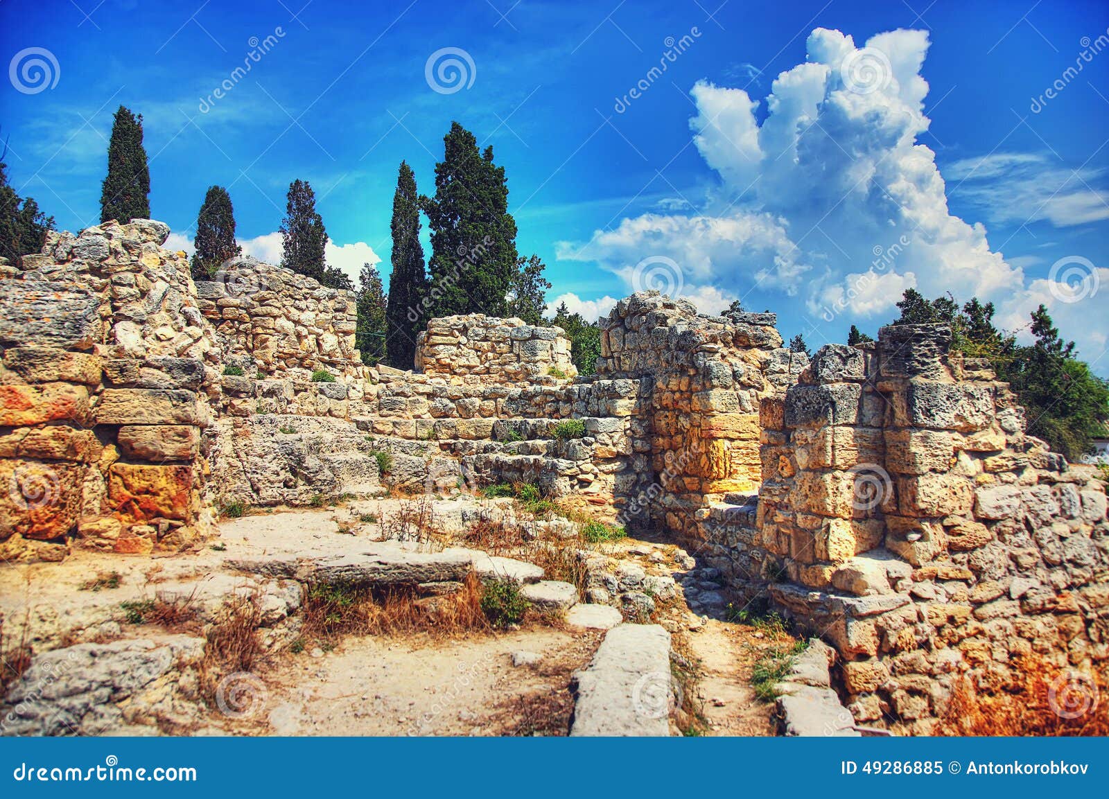The Ruins of the Ancient City. Landscape Stock Image - Image of history ...