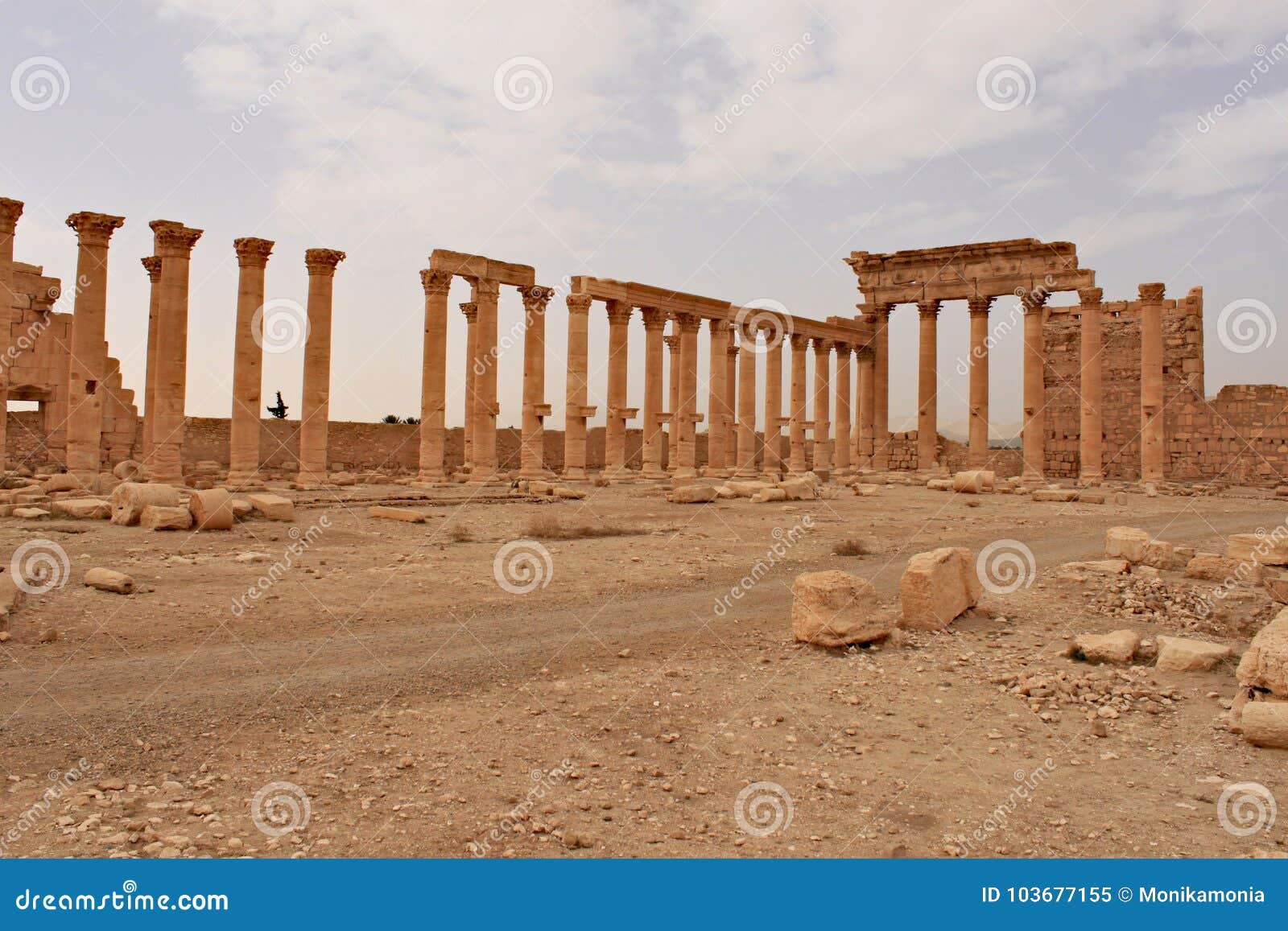 Ruins of the Ancient City of Palmyra on Syrian Desert Shortly before ...