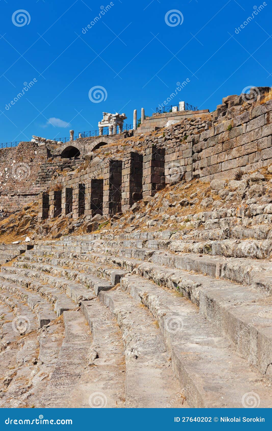 Ruins in Ancient City of Pergamon Turkey Stock Photo - Image of culture ...
