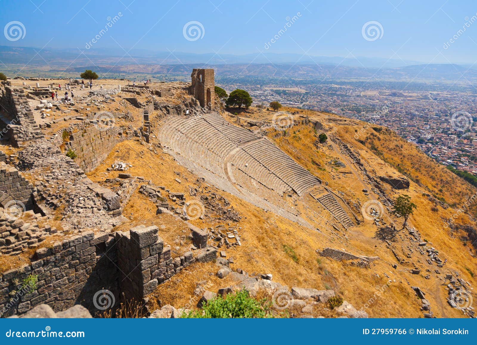 Ruins in Ancient City of Pergamon Turkey Stock Photo - Image of column ...