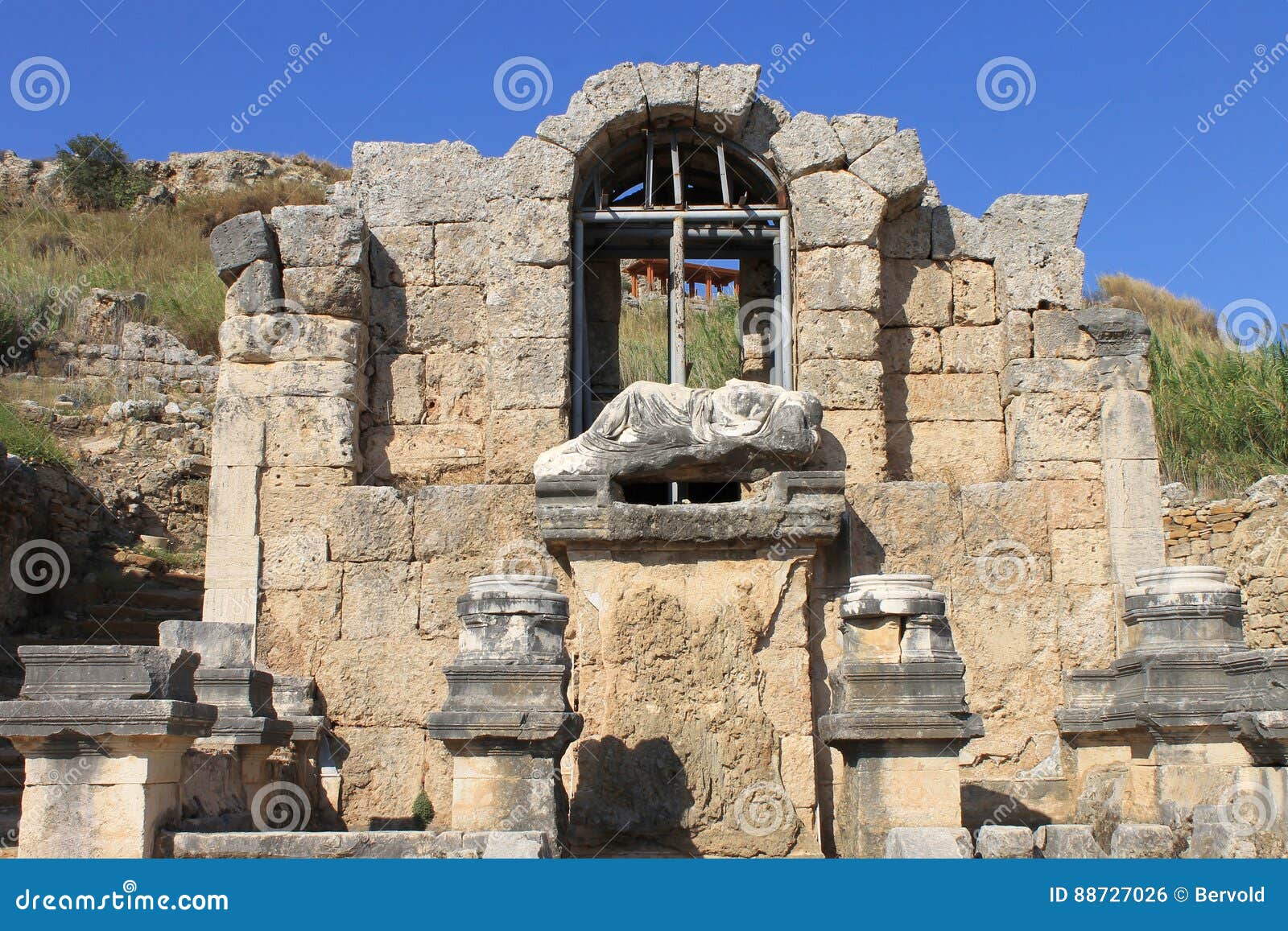 Ruins of the Ancient City Perge Stock Photo - Image of stones, columns ...