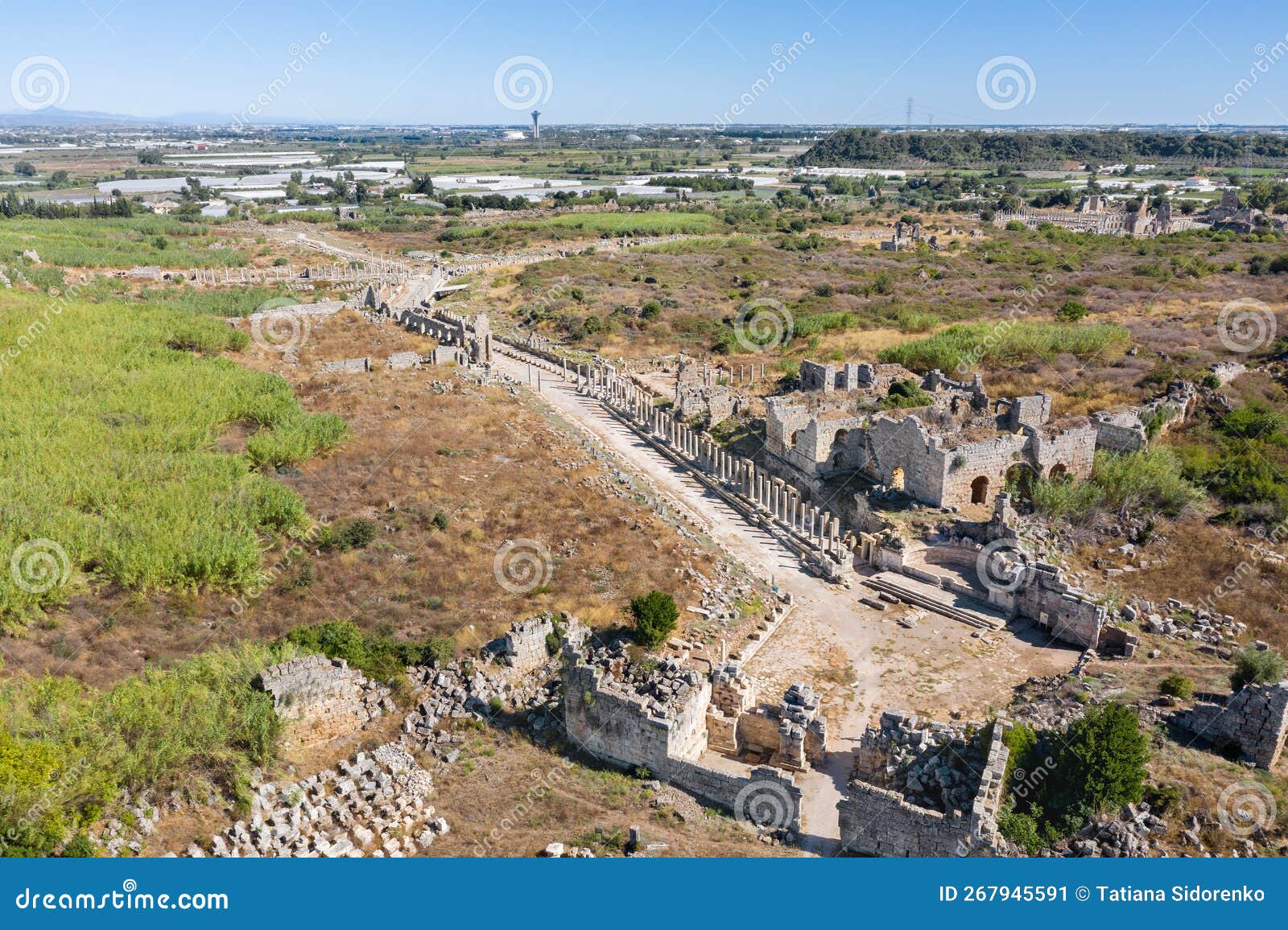Ruins of the Ancient City. Perge. Turkey. Aerial Photography Stock ... Ruins of the Ancient City. Perge. Turkey. Aerial Photography Stock ...