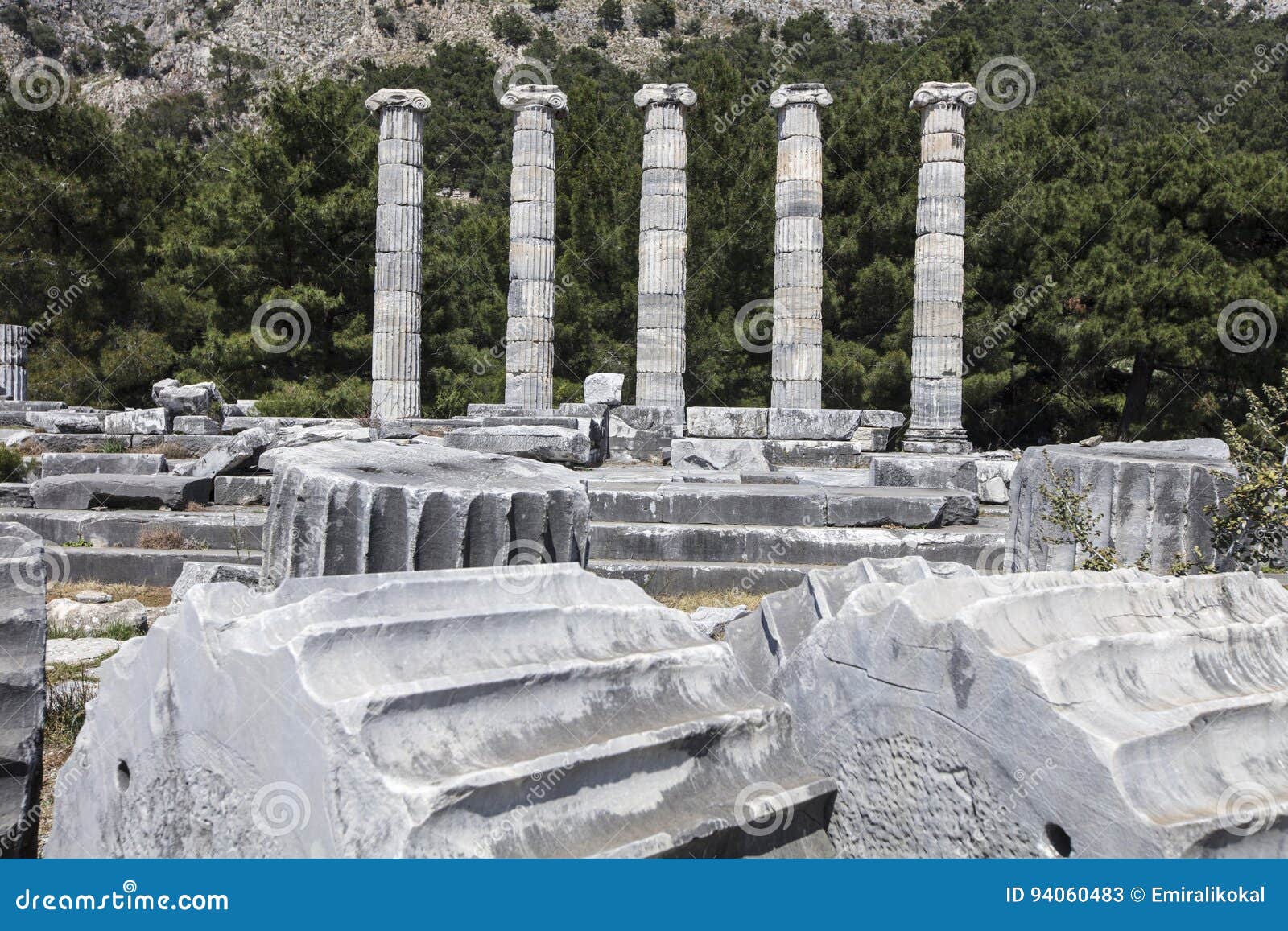 Ruins of the Ancient City of Priene, Turkey Stock Image - Image of ...