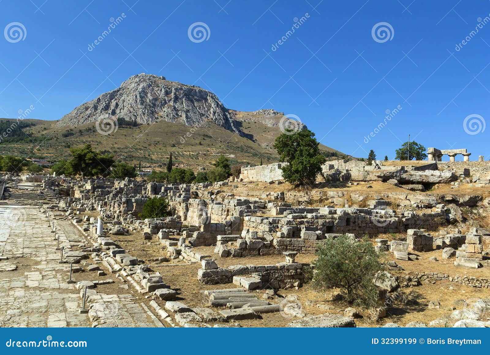 Ruins of Ancient Corinth stock image. Image of outdoors - 32399199