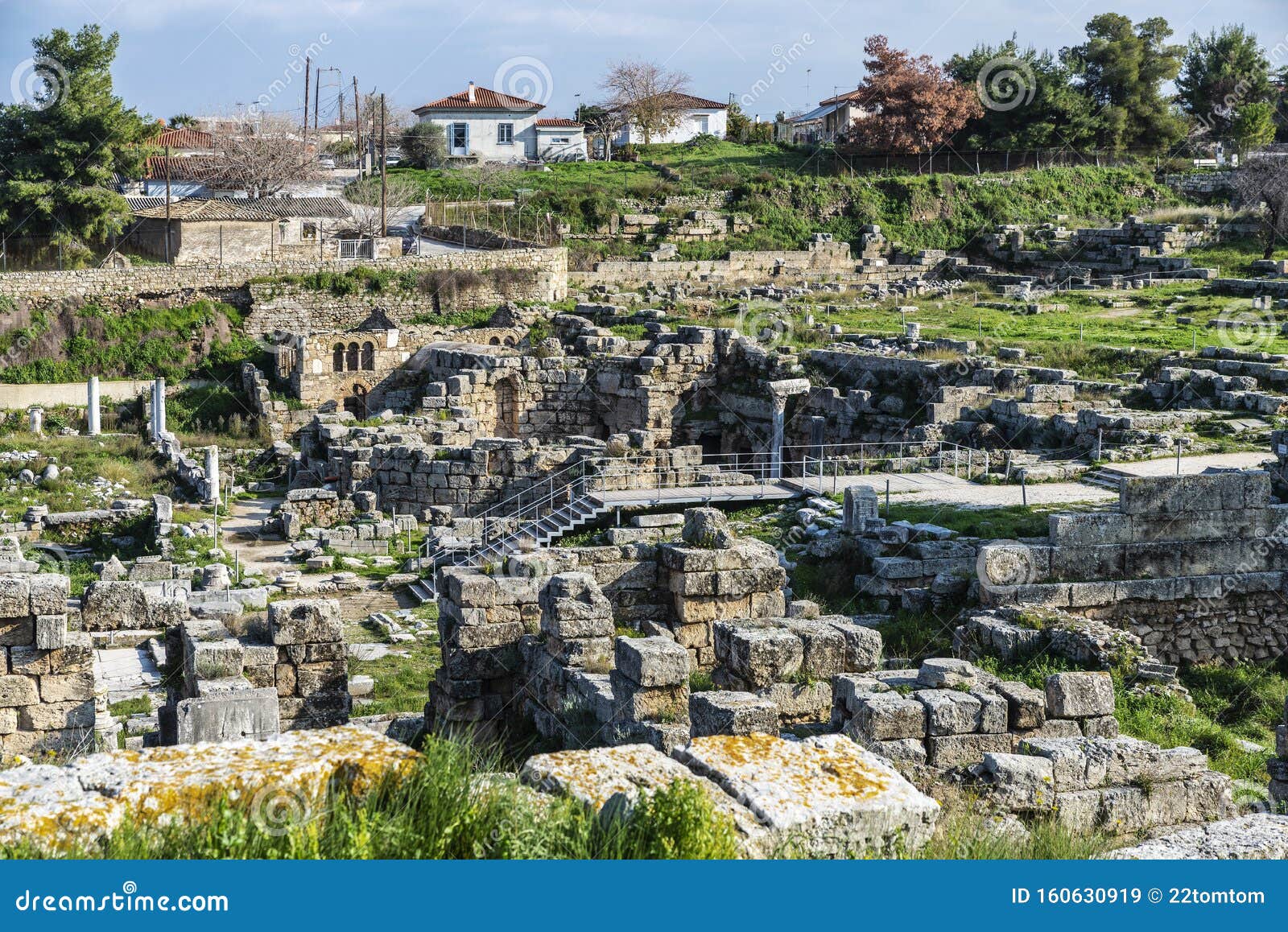 Ruins of the Ancient Corinth, Greece Stock Image - Image of building ...