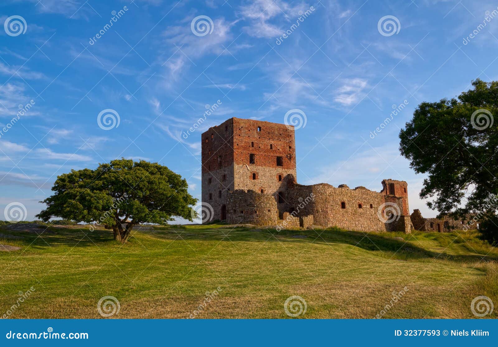 Ruins of an Ancient Danish Castle Stock Image - Image of bricks ...