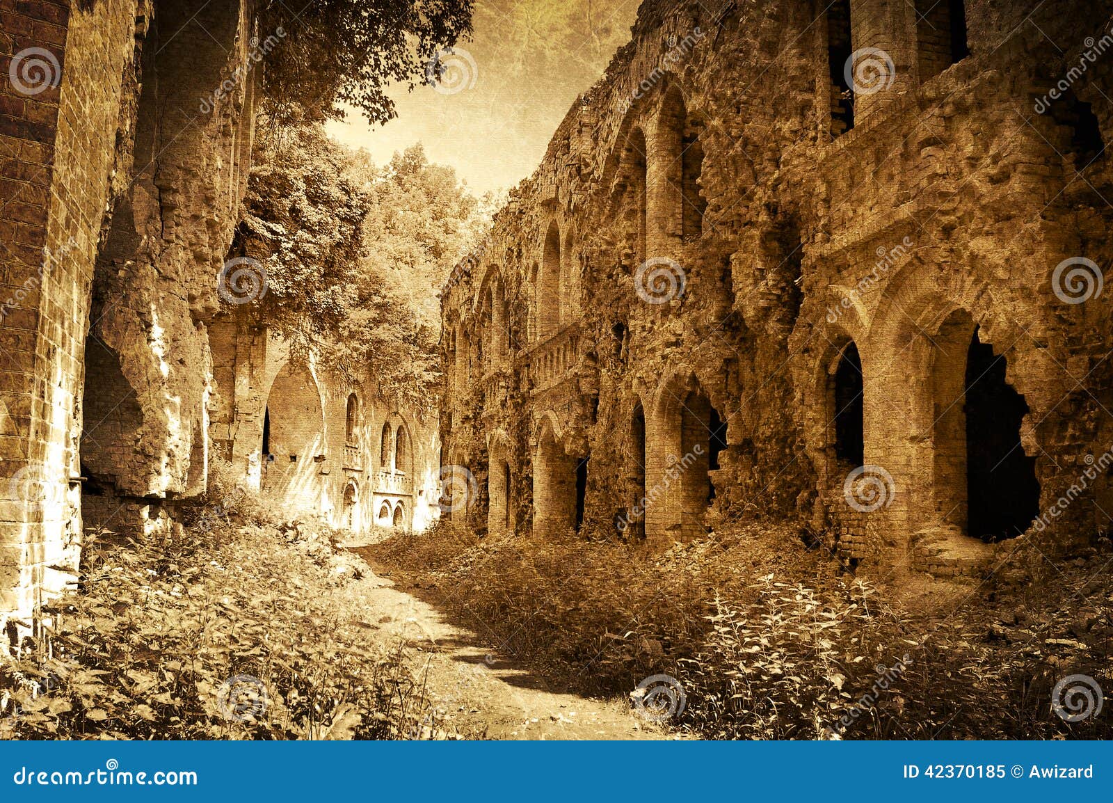 Ancient Fort Brick Wall Texture Background Stock Image | CartoonDealer ...