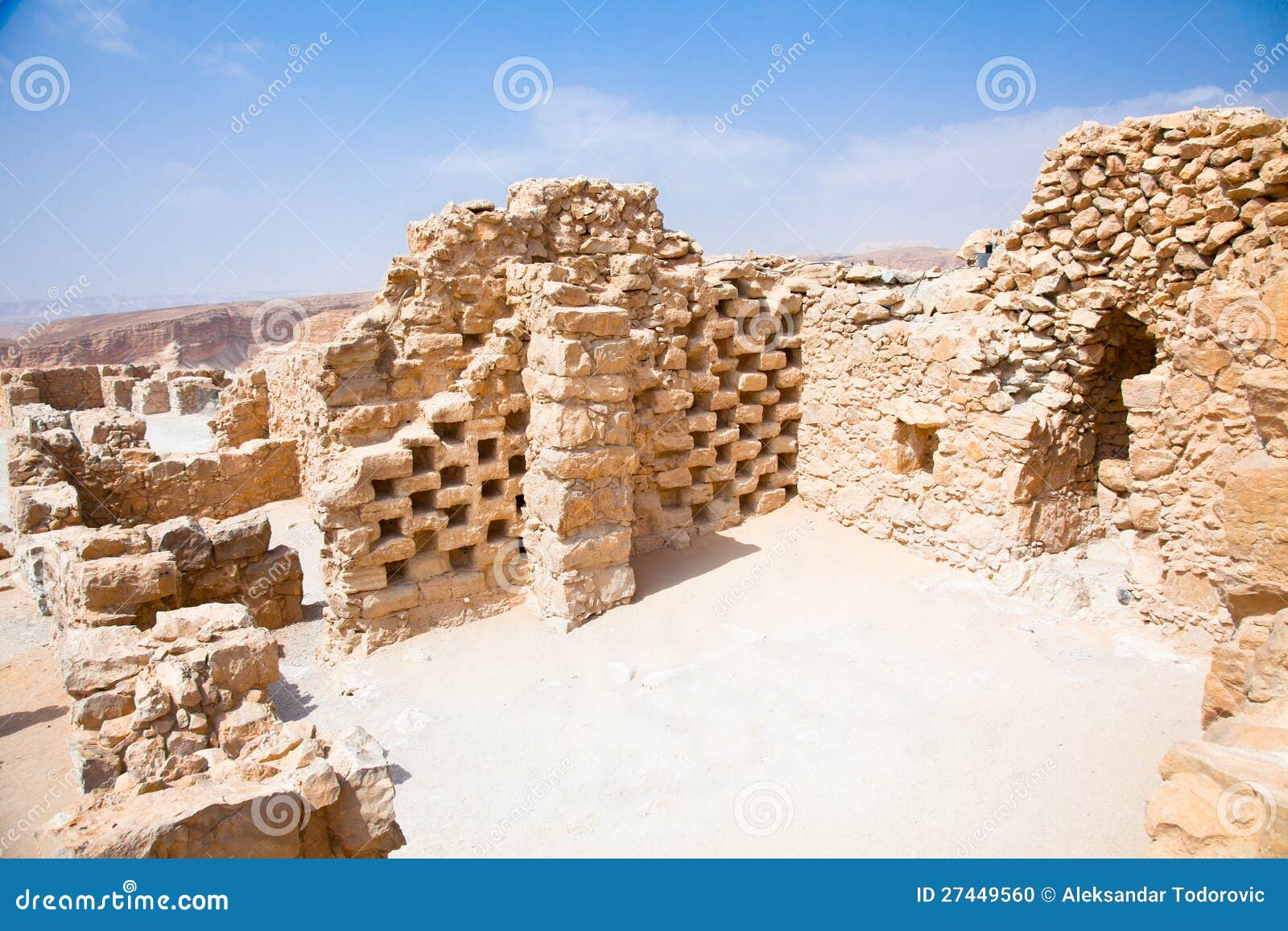 Ruins of Ancient Fortress Masada. Stock Photo - Image of stone, desert ...