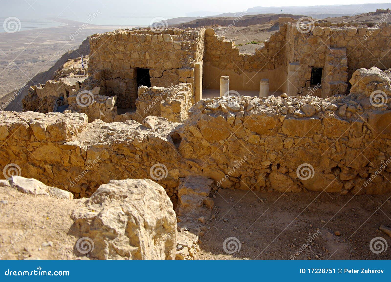 Ruins of Ancient Fortress Masada, Israel. Stock Image - Image of park ...