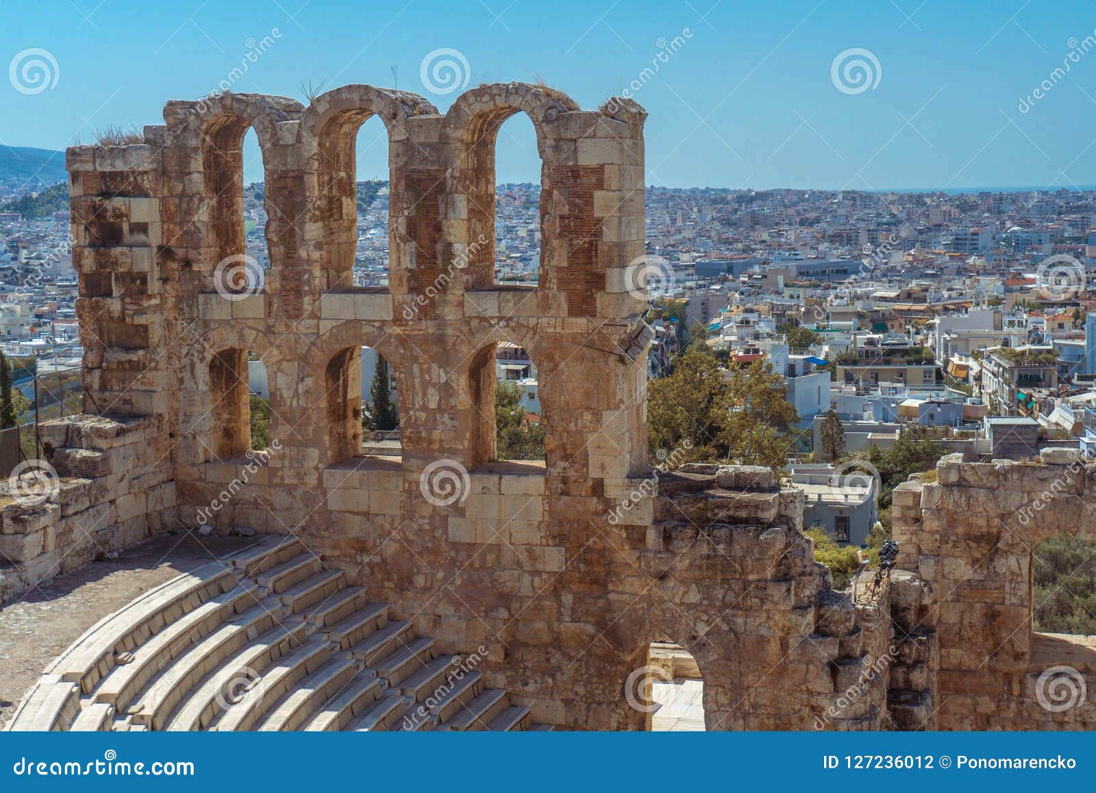 Ruins of the Ancient Greek Acropolis Stock Photo - Image of damaged ...