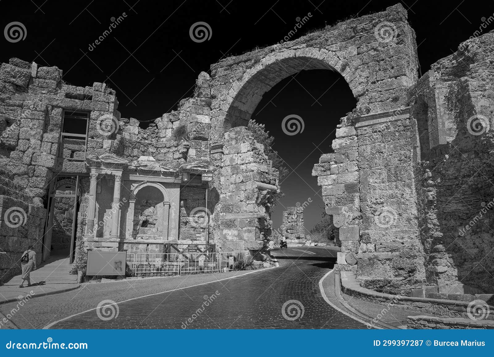 The Ruins of the Ancient Greek City of Side, Turkey Editorial ...