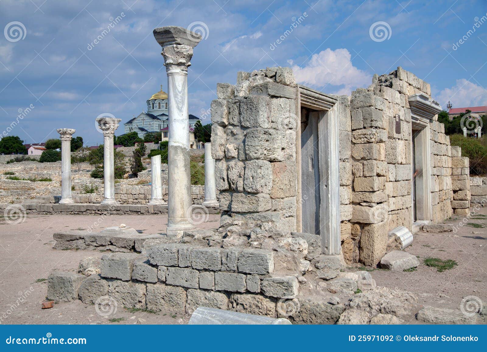 Ruins of Ancient Greek Colony Khersones Stock Photo - Image of city ...