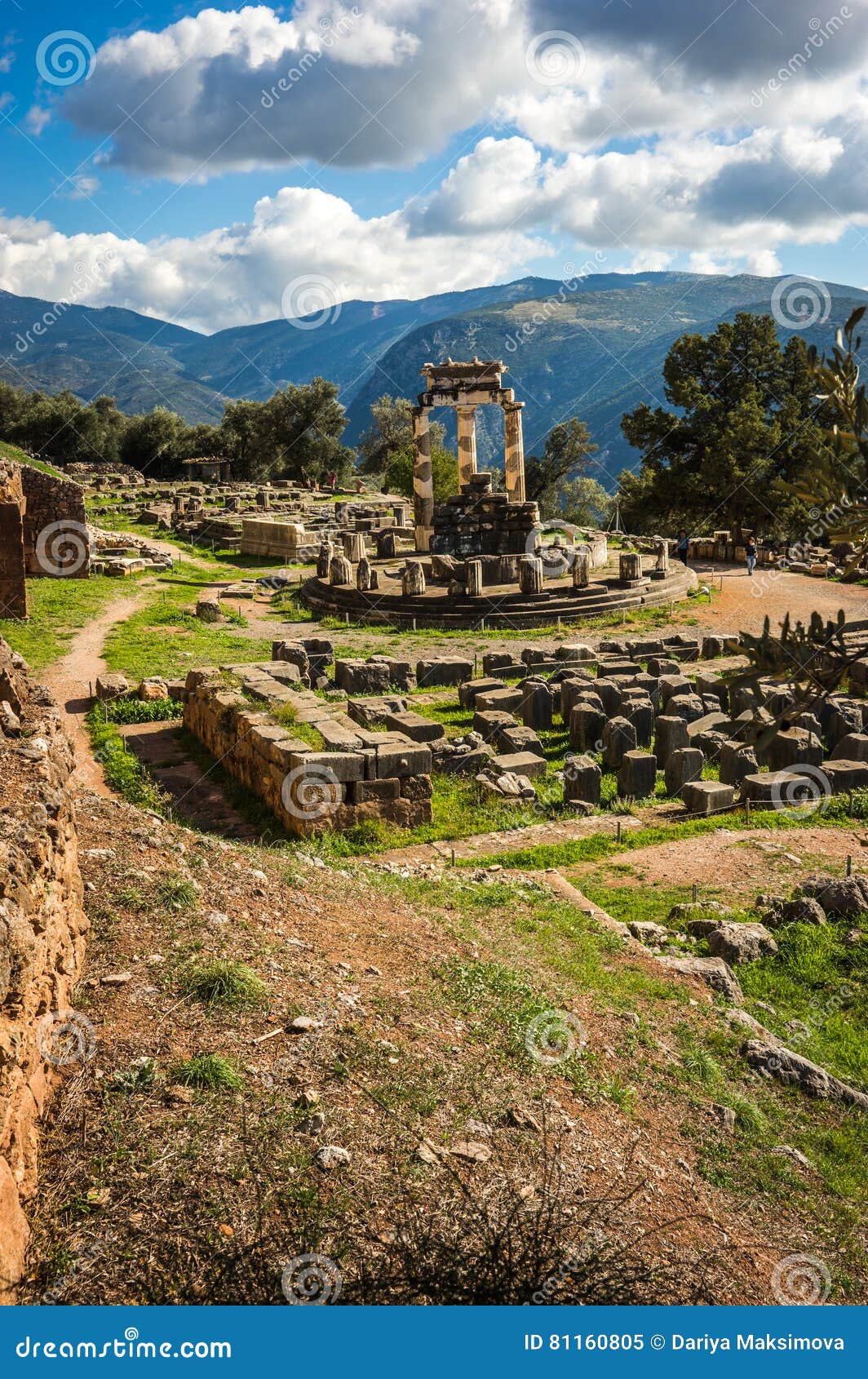 Ruins of an Ancient Greek Temple of Apollo at Delphi, Greece Stock ...