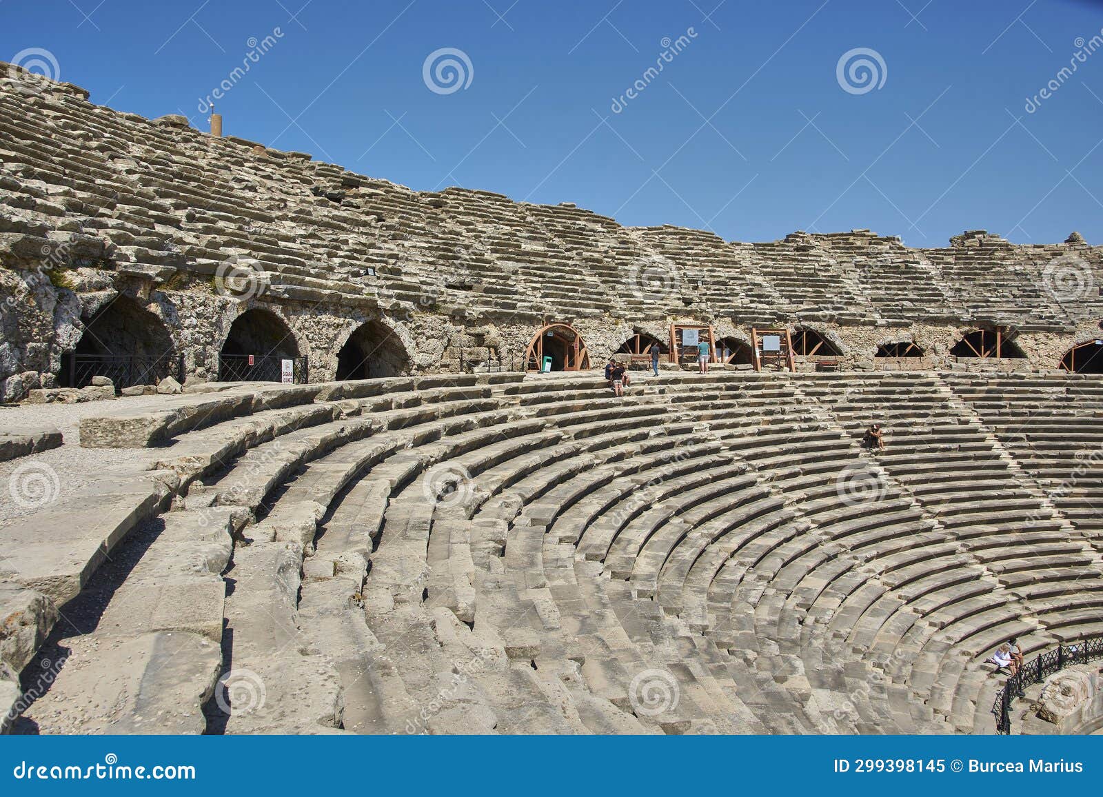 The Ruins of the Ancient Greek Theater in Side, Turkey Stock Image ...