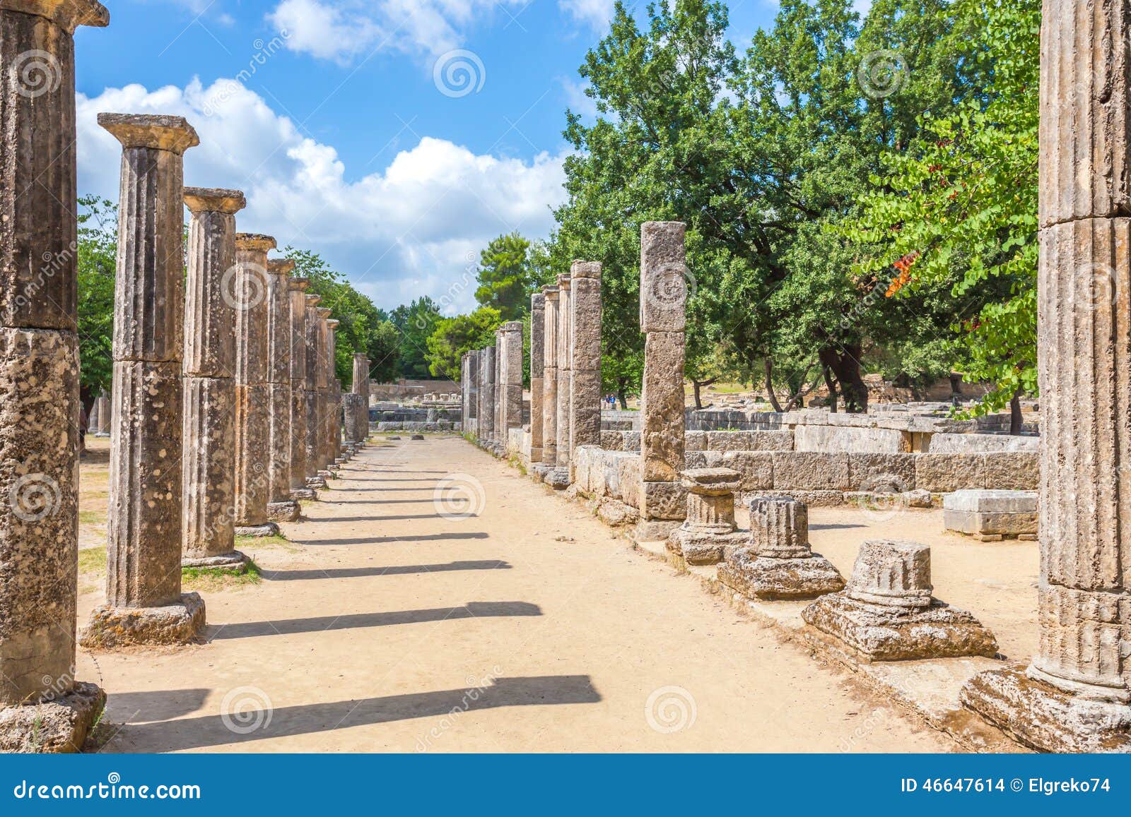 Ruins in Ancient Olympia, Peloponnes, Greece Stock Photo - Image of ...