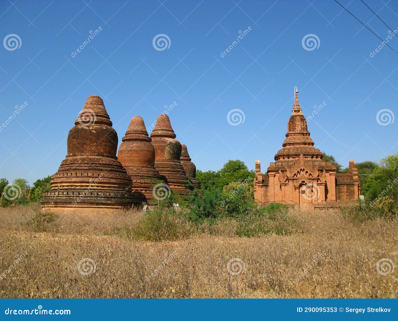 Ruins of the Ancient Pagoda, Bagan, Myanmar Stock Image - Image of ...