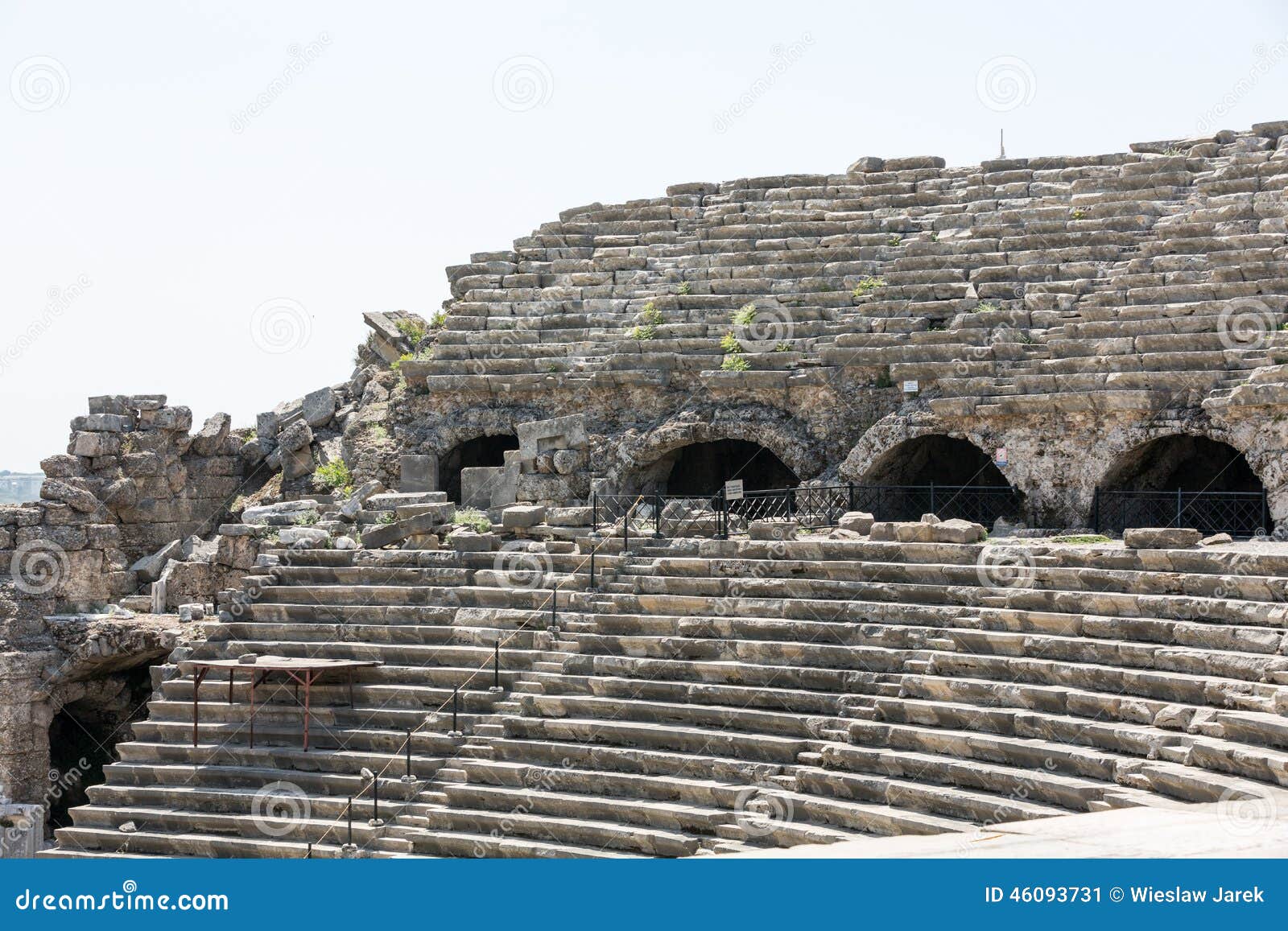 The Ruins of Ancient Roman Amphitheatre in Side. Stock Image - Image of ...